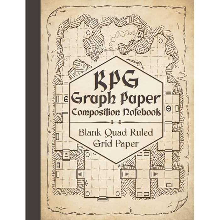 Buy RPG Graph Paper Composition Notebook | Blank Quad Ruled Grid Paper ...