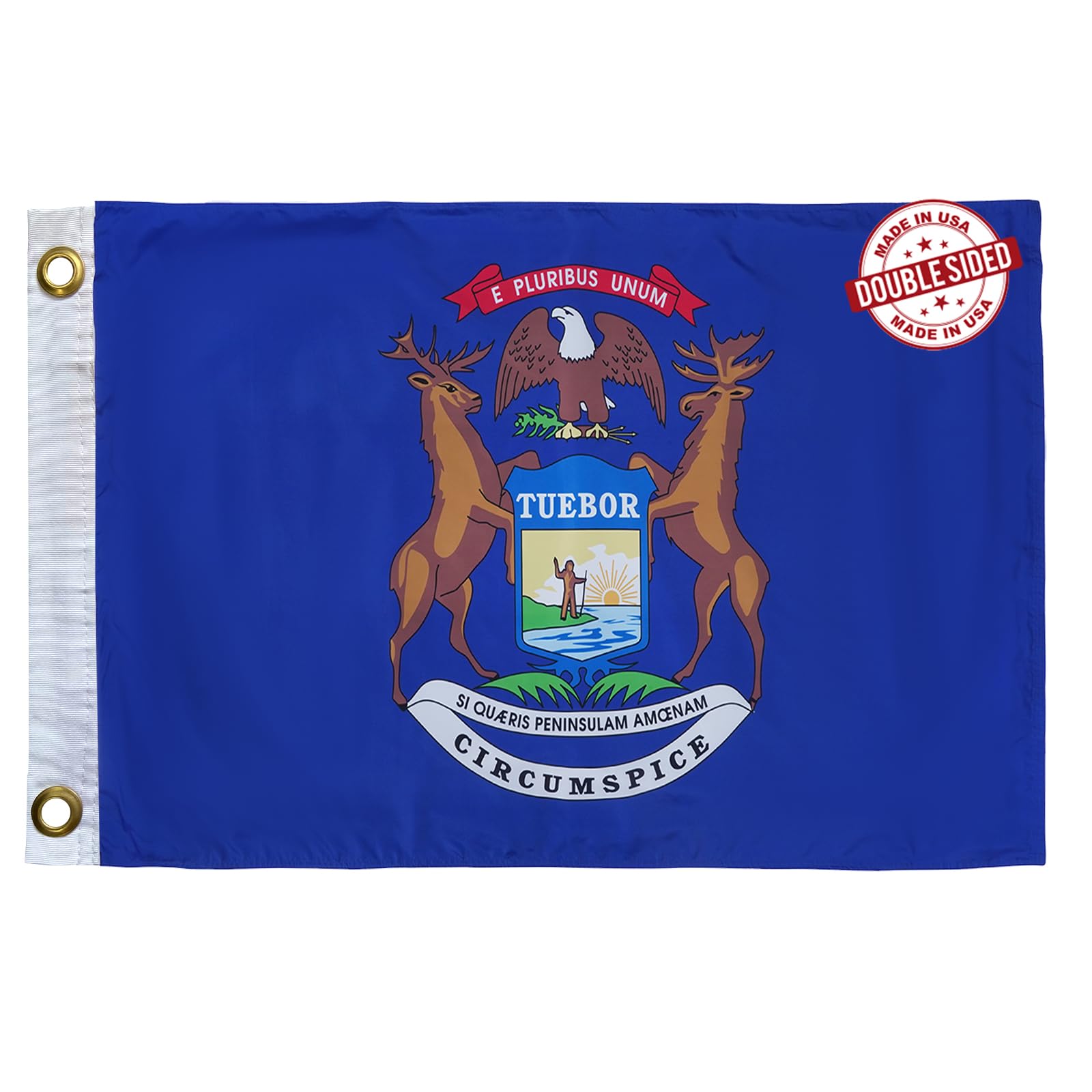 Amazon.com : Homissor Michigan Flag 12x18 Inch Double Side MI State ...