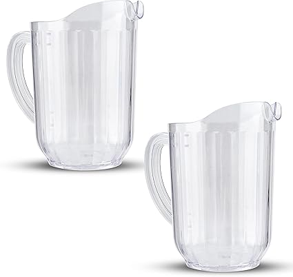HOMESHOPA Plastic Pitcher, Clear Plastic Reusable Water Jug, 1.8 Litre ...
