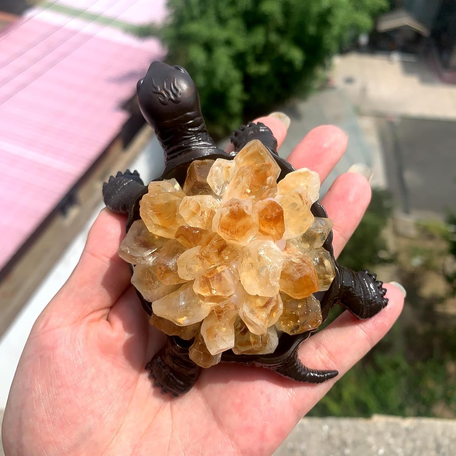 Amazon.com: HXSCOO 1PC Natural Citrine Flower Cluster Yellow Quartz ...