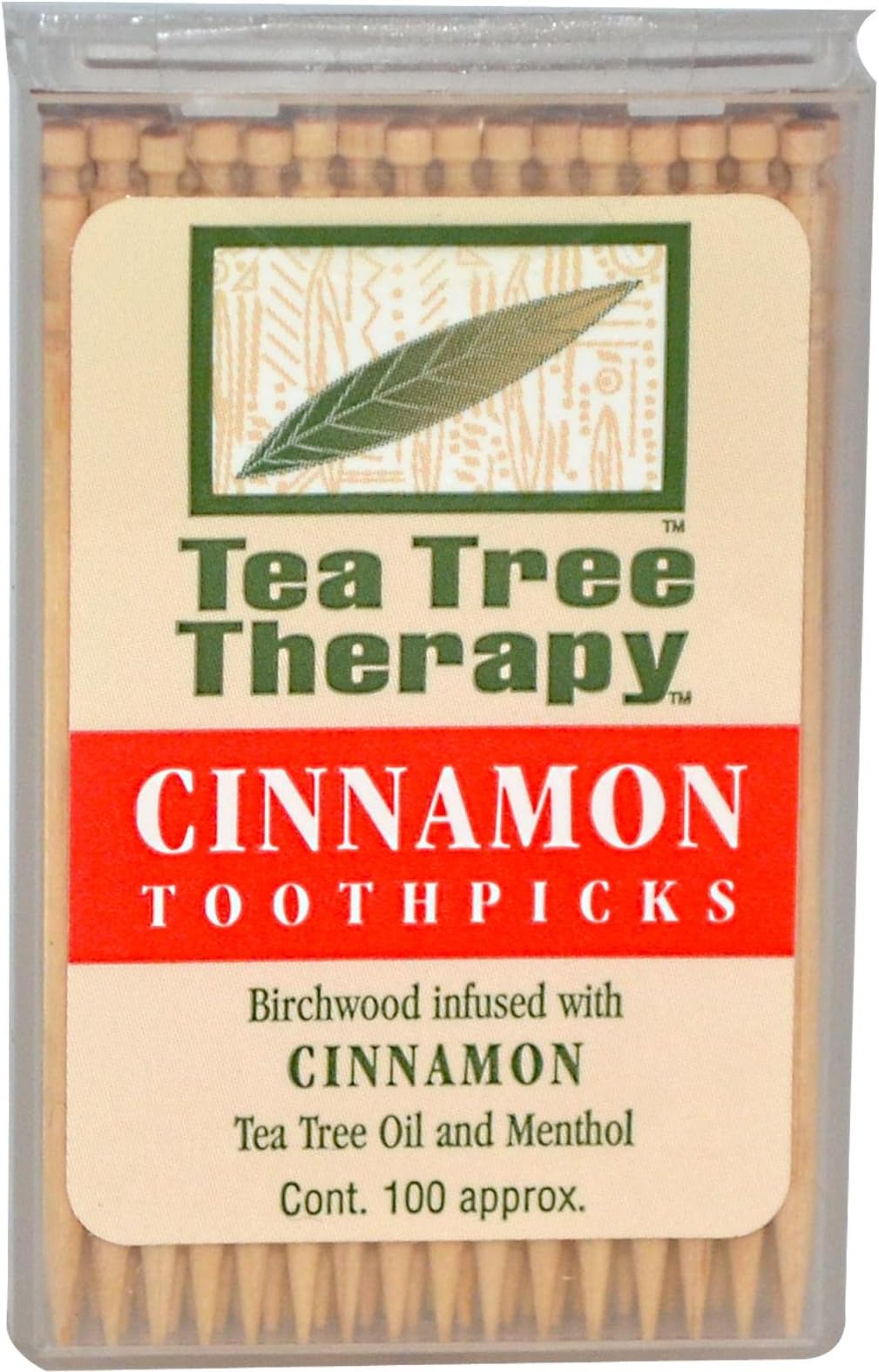 Amazon.com: Tea Tree Therapy Toothpicks, Cinnamon, 100 Count (3-Pack ...