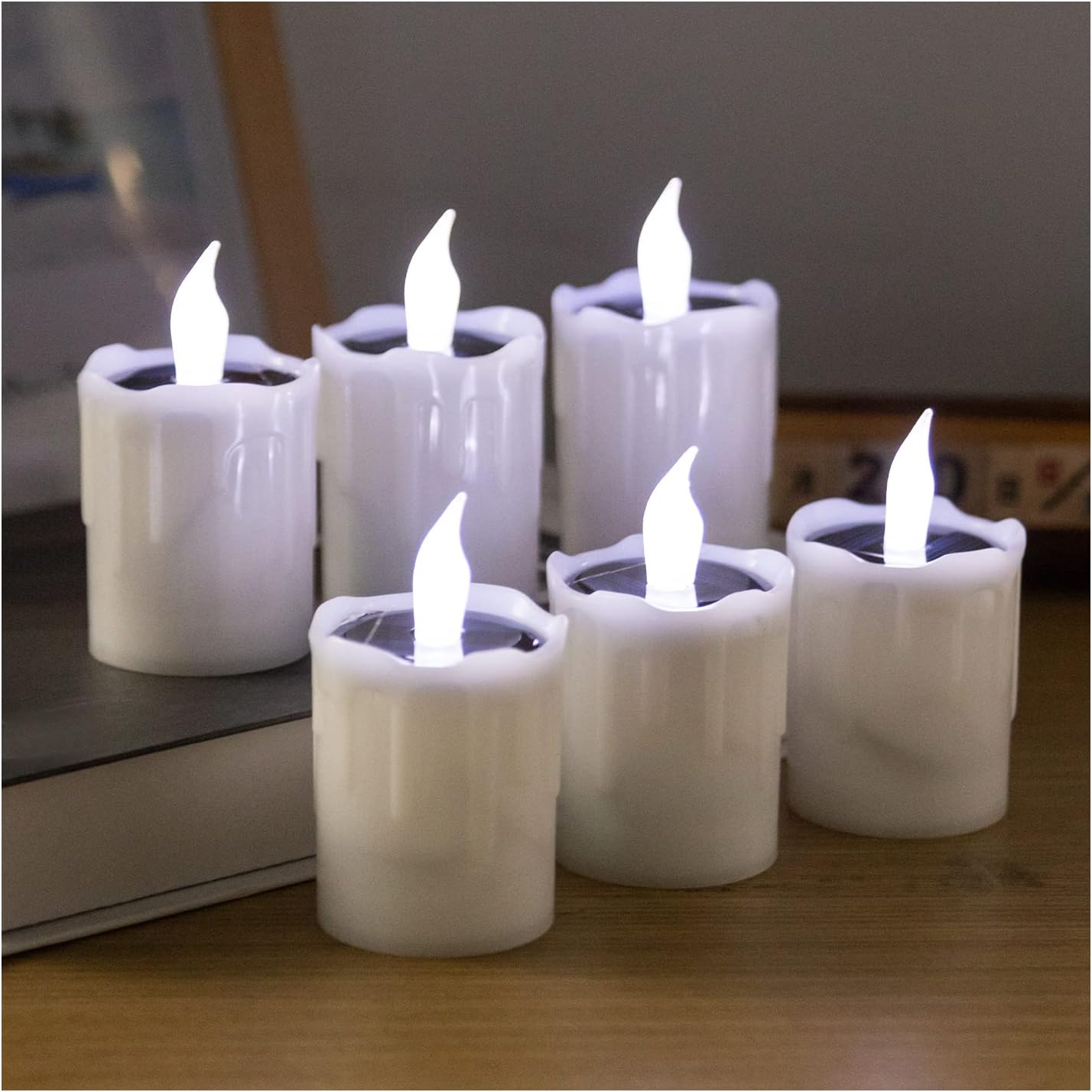 Amazon.com: ZHAOFUBAO Solar Candle Light, White Light, Solar Charging ...