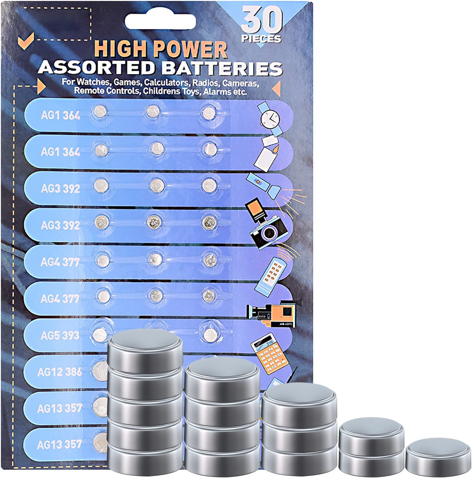 Amazon.com: Loopacell High Power Super Alkaline Button Cell Assorted 1 ...