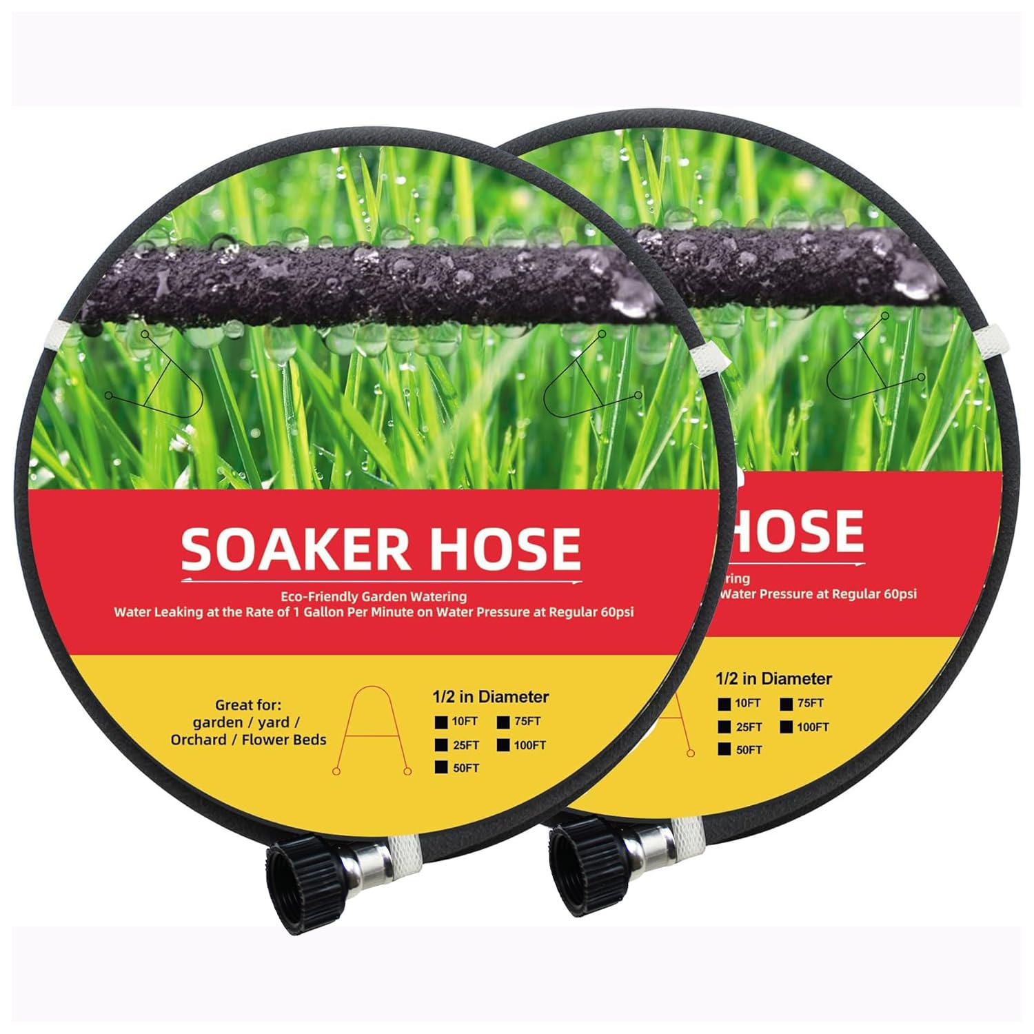 Amazon.com : 2 Pack Soaker Hose Short 10 FT for Garden Bed, 1/2 ...