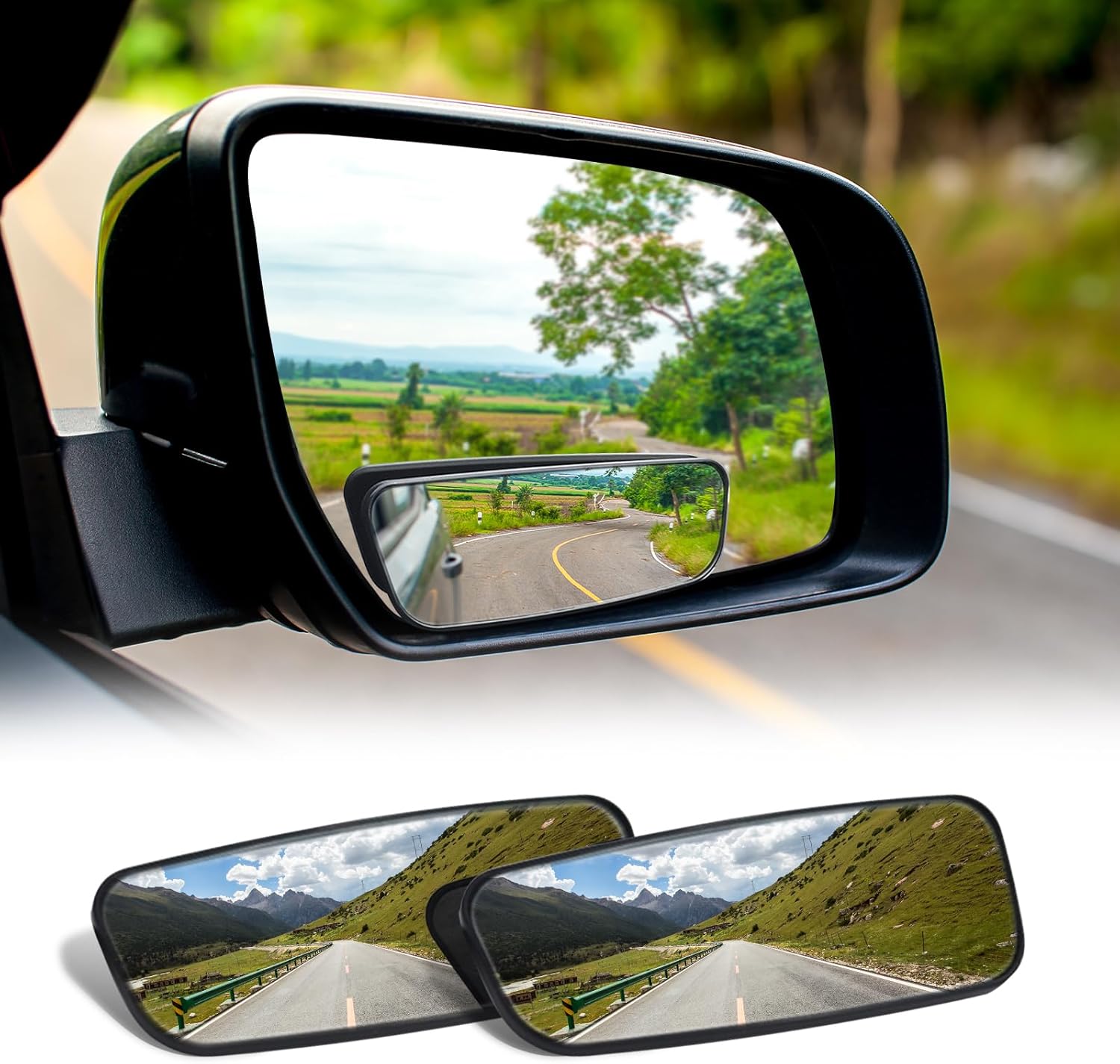 Amazon.com: Bestmoy 2 PCS Car Rear View Blind Spot Mirror, 3.7 x 1.4 ...