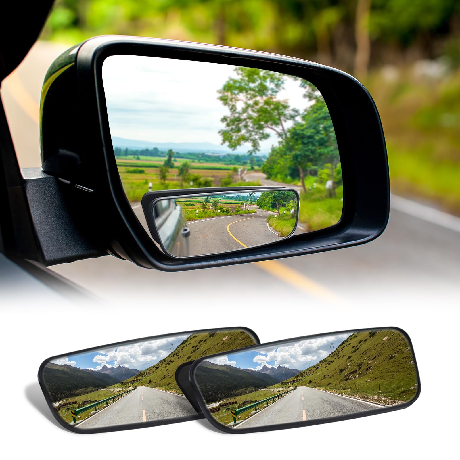 Amazon.com: Bestmoy 2 PCS Car Rear View Blind Spot Mirror, 3.7 x 1.4 ...