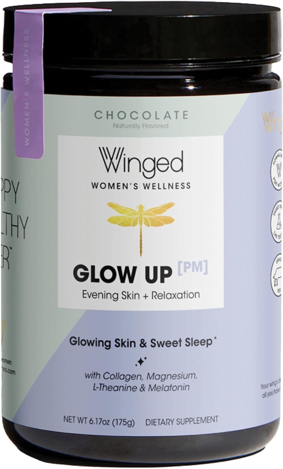 Amazon.com: Winged Wellness Glow Up PM Collagen Peptide Powder ...