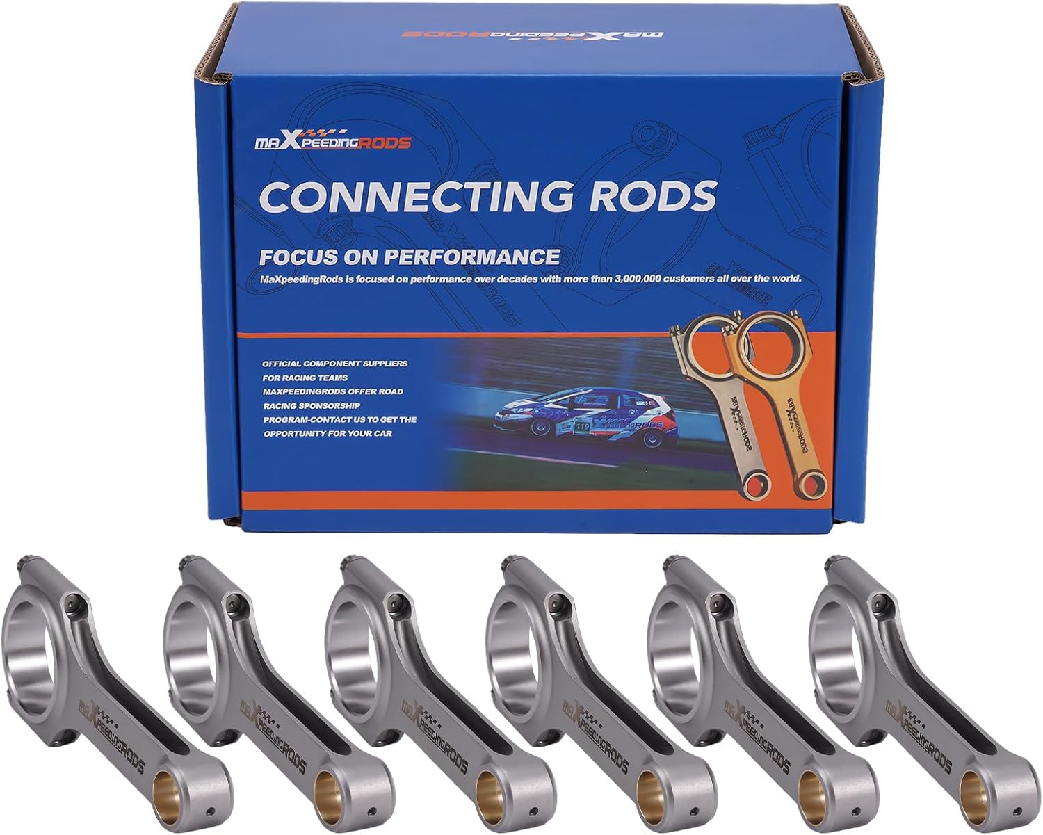 Amazon.com: maXpeedingrods 6PCS Forged 3/8" Connecting Rods for Toyota ...