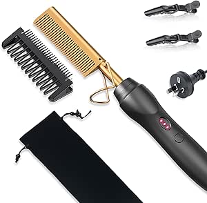 Hot Comb，Hair Straightener，Heat Pressing Combs Ceramic Electric Hair ...