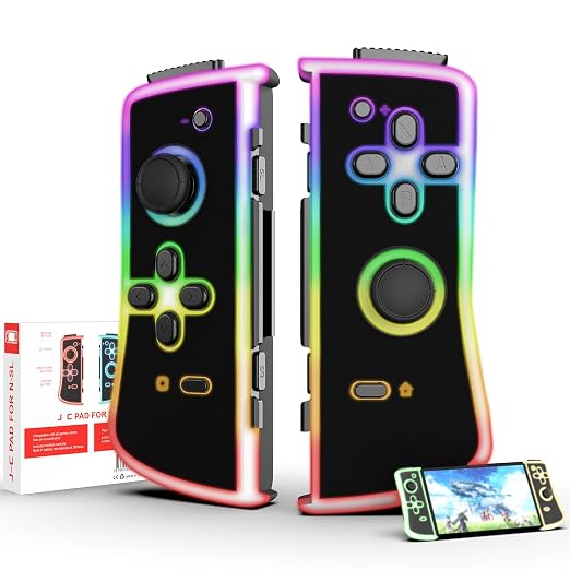 Amazon.com: KDYGPDCT J-C Controllers with Light for Switch,L/R Wireless ...