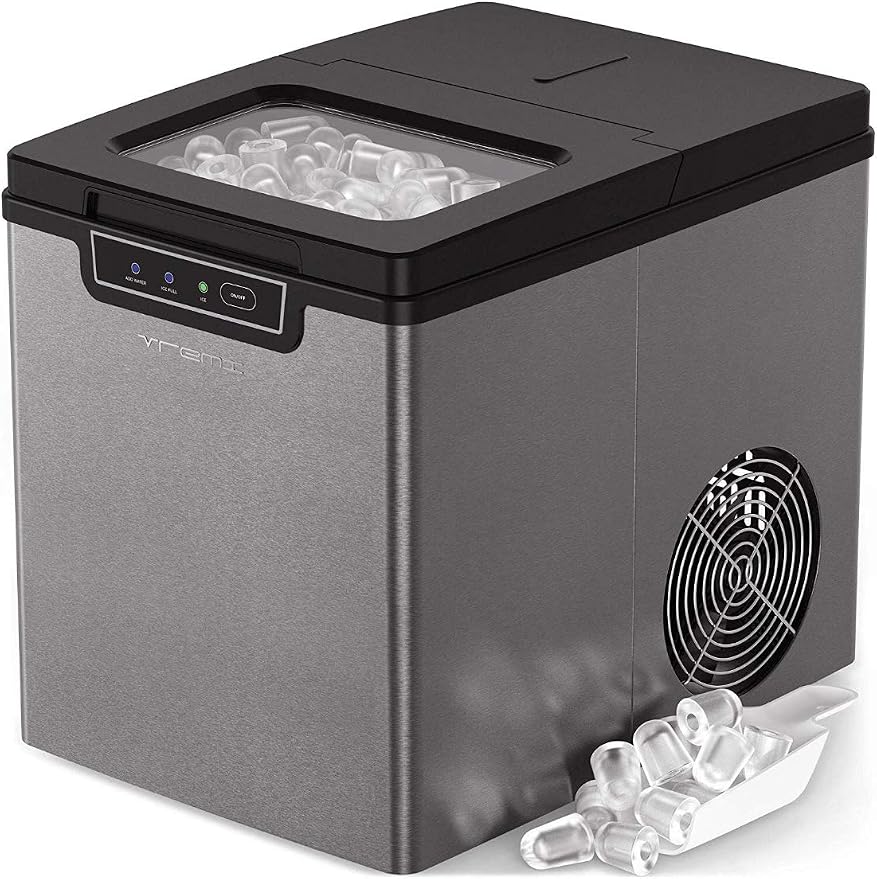 Amazon.com: Vremi Black Portable Ice Cube Maker - Produces 26 Pounds of ...