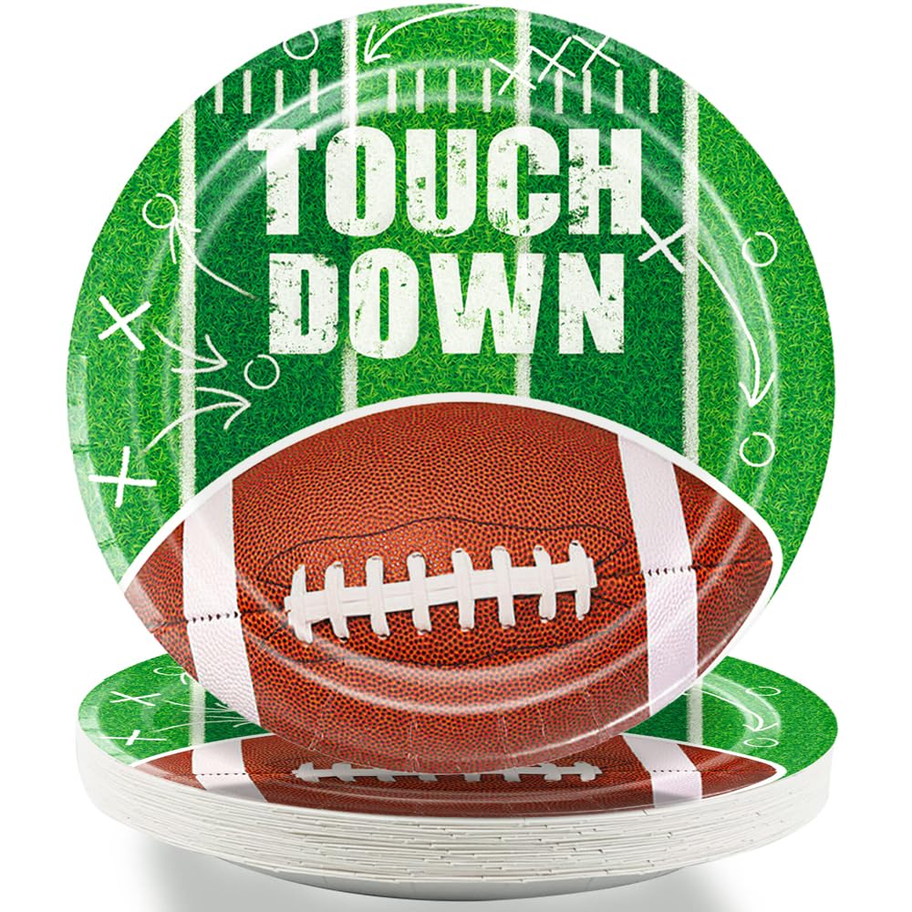 Amazon.com: 50PCS Football Party Paper Plates, Disposable Football ...
