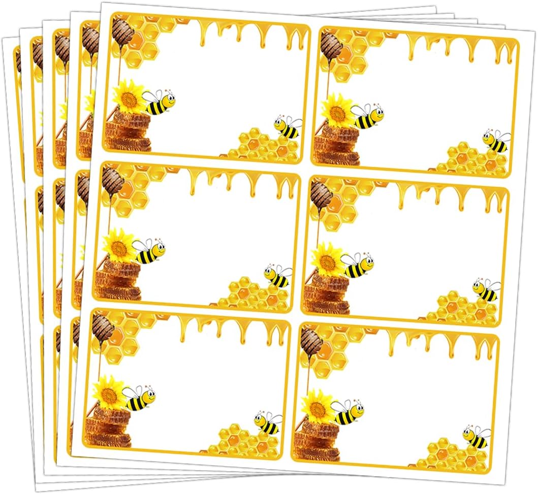 Amazon.com: Bee Name Tags Stickers,3.5x2.5 Back to School Stickers ...