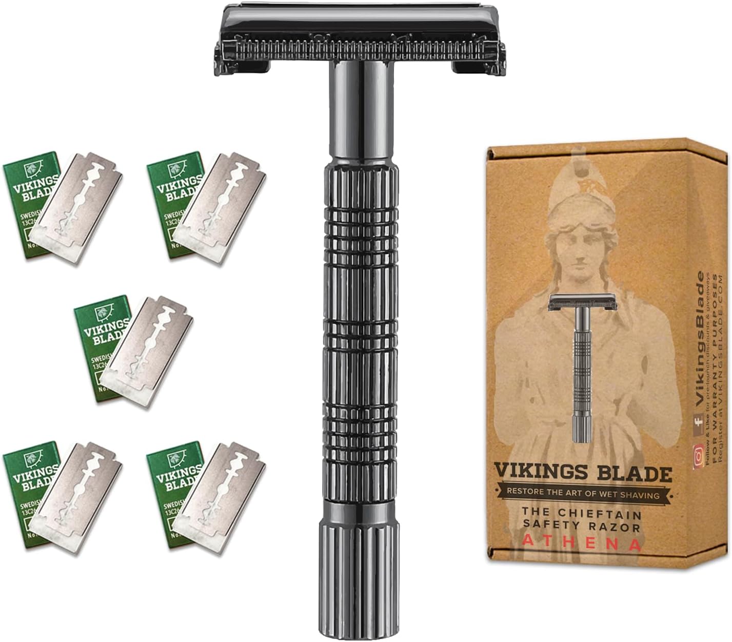 Amazon.com: VIKINGS BLADE Safety Razor for Women + 5 Swedish Steel ...