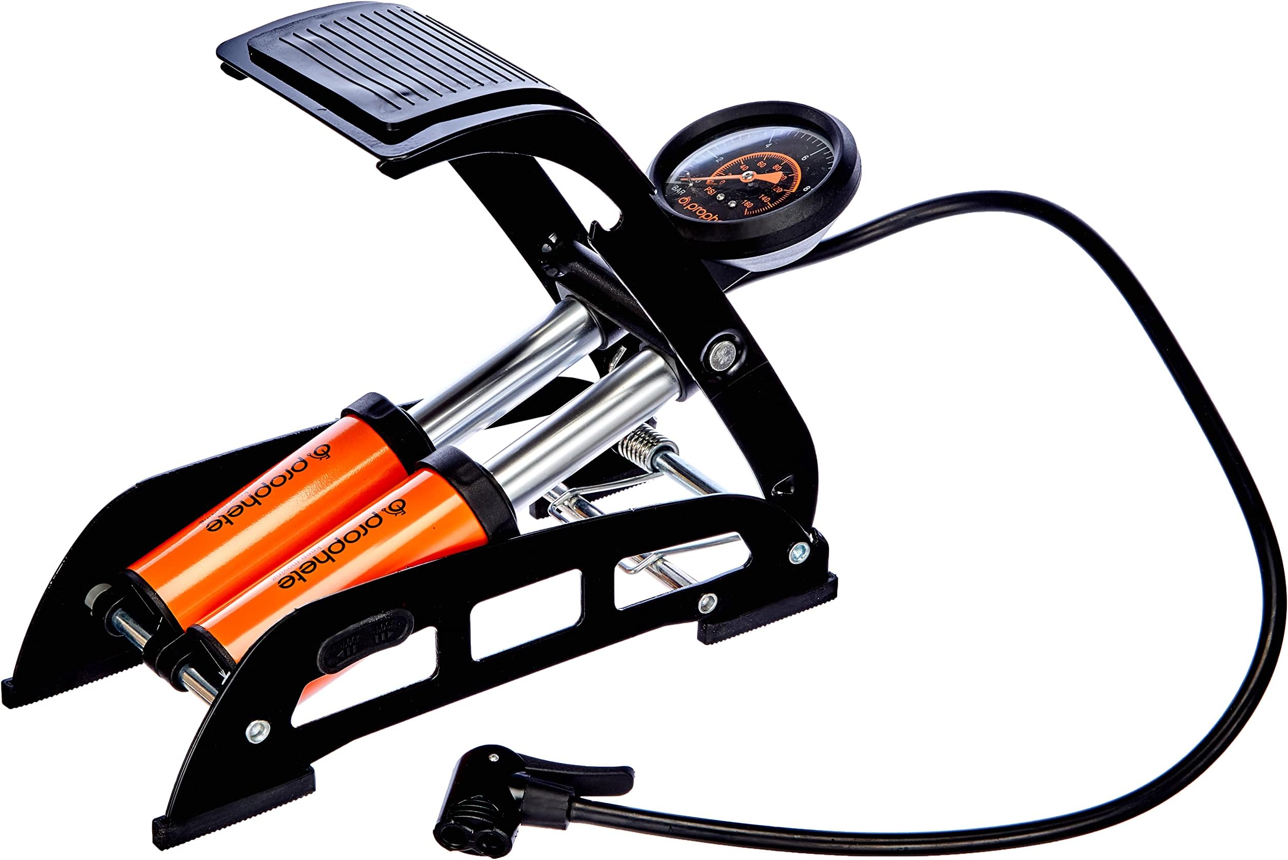 HEYNER® 22500N Fußluftpumpe Doppelzylinder 2 Zylinder mit Manometer bis ...