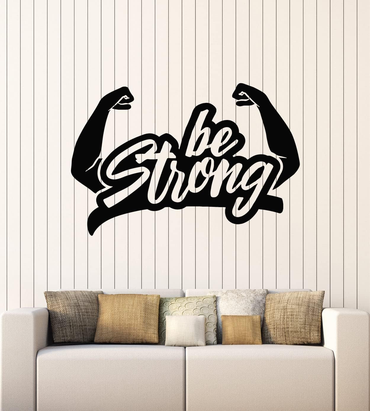 Amazon.com: Vinyl Wall Decal Sport Bodybuilder Workout Be Strong ...