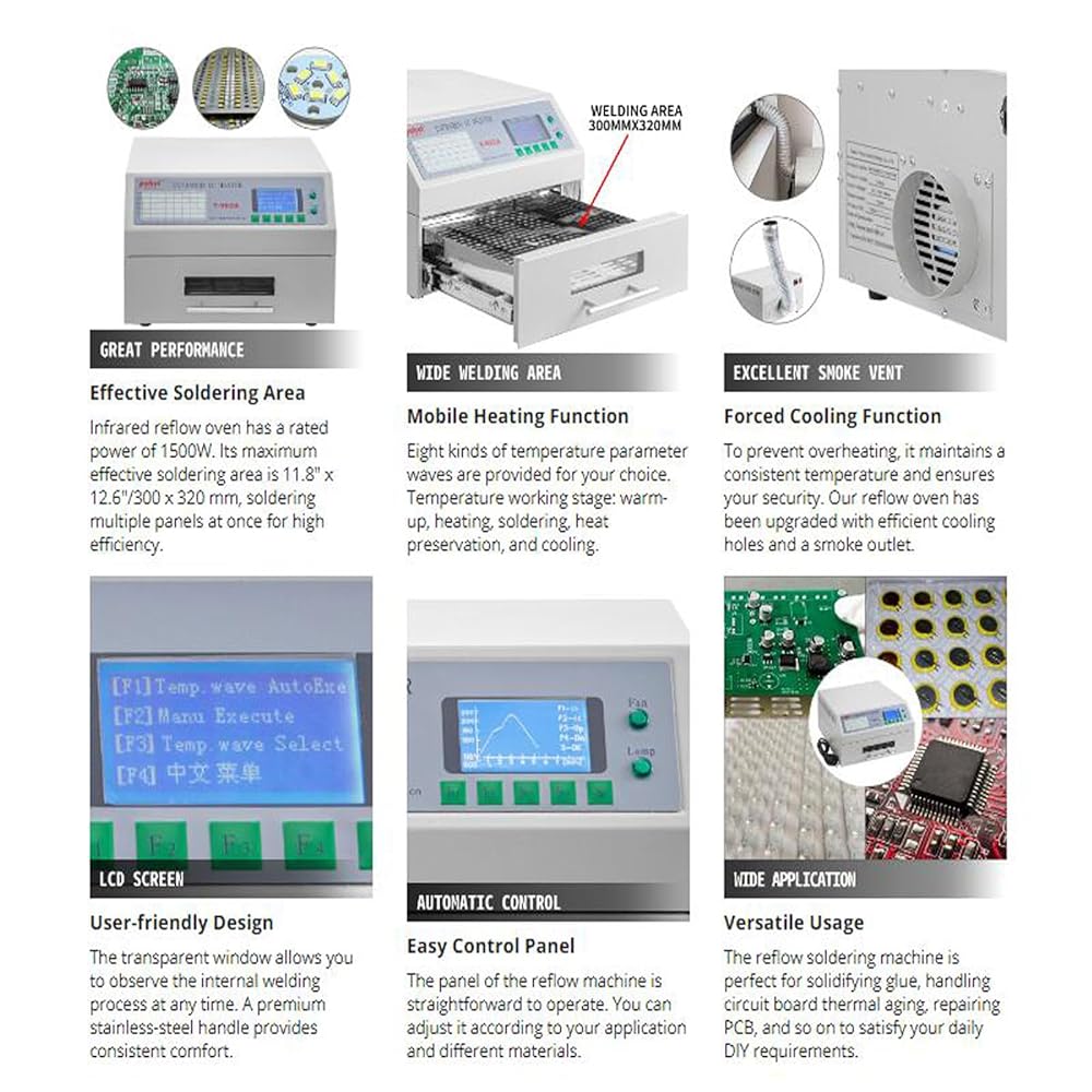 Small Reflow Soldering Machine 800W IC Heater T962 Nepal | Ubuy