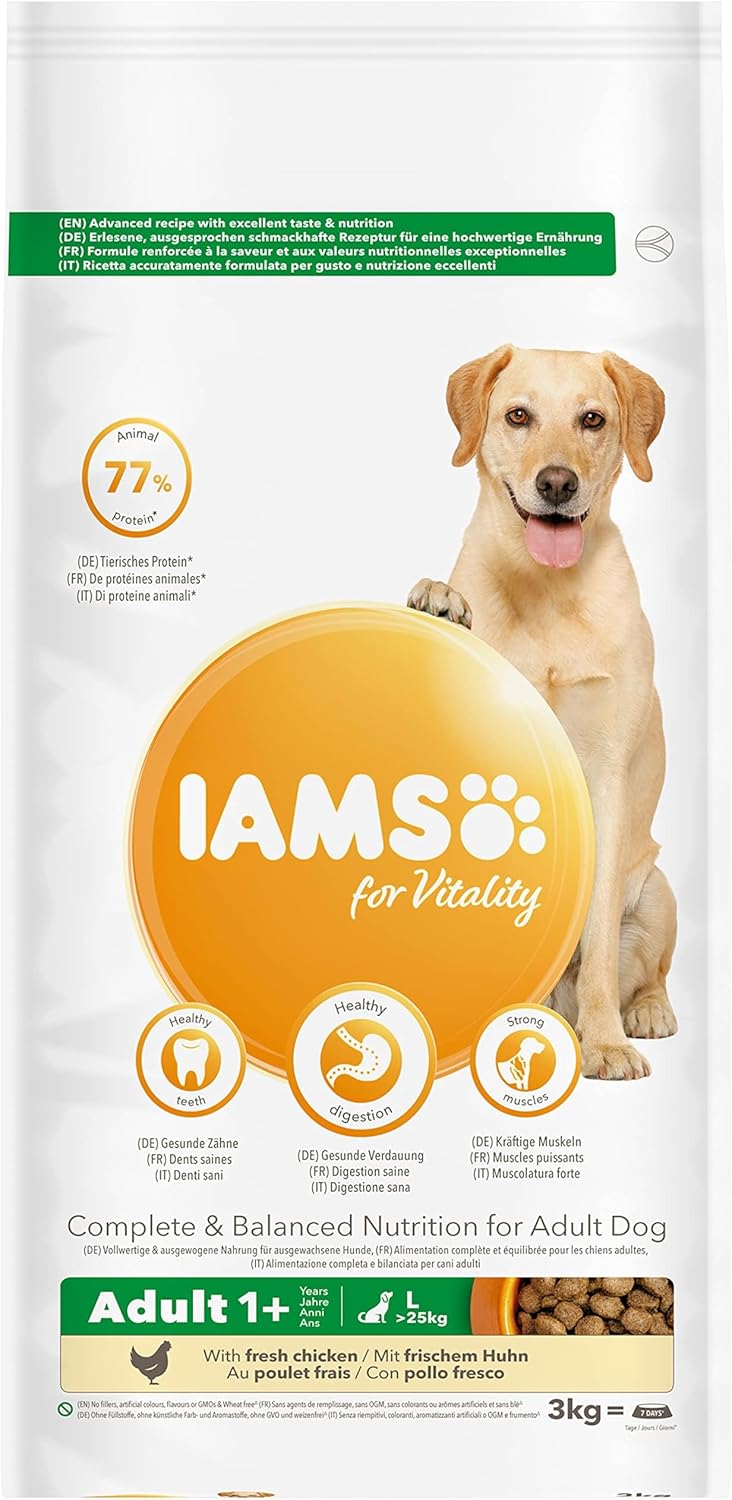 IAMS dry dog food with chicken - dry food for adult dogs from 1 year ...
