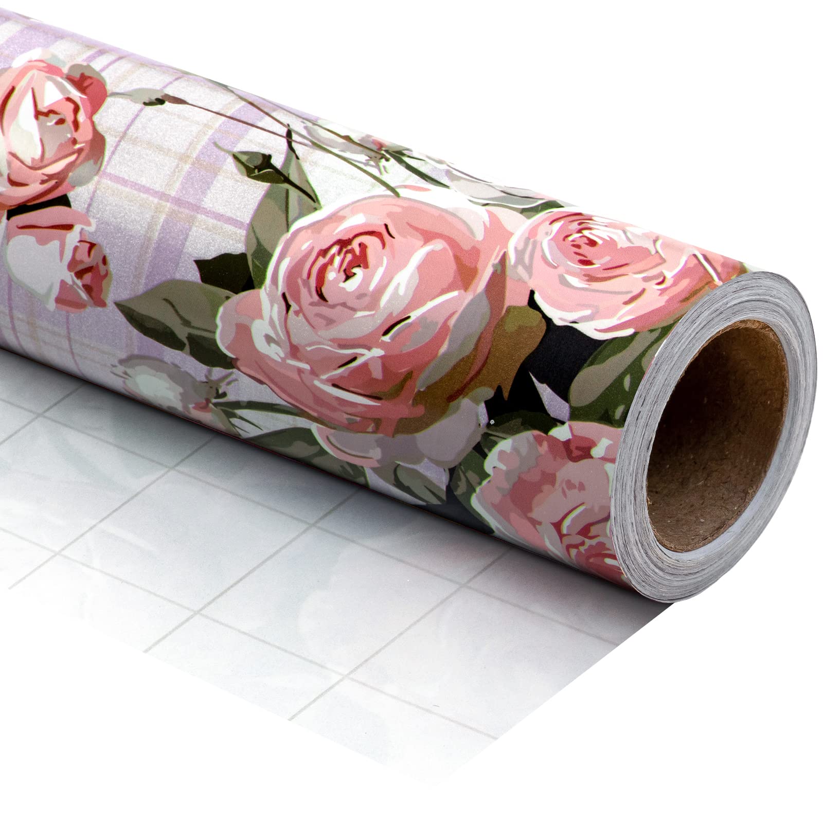 Snapklik.com : WRAPAHOLIC Wrapping Paper Roll - Pink Floral Design For ...