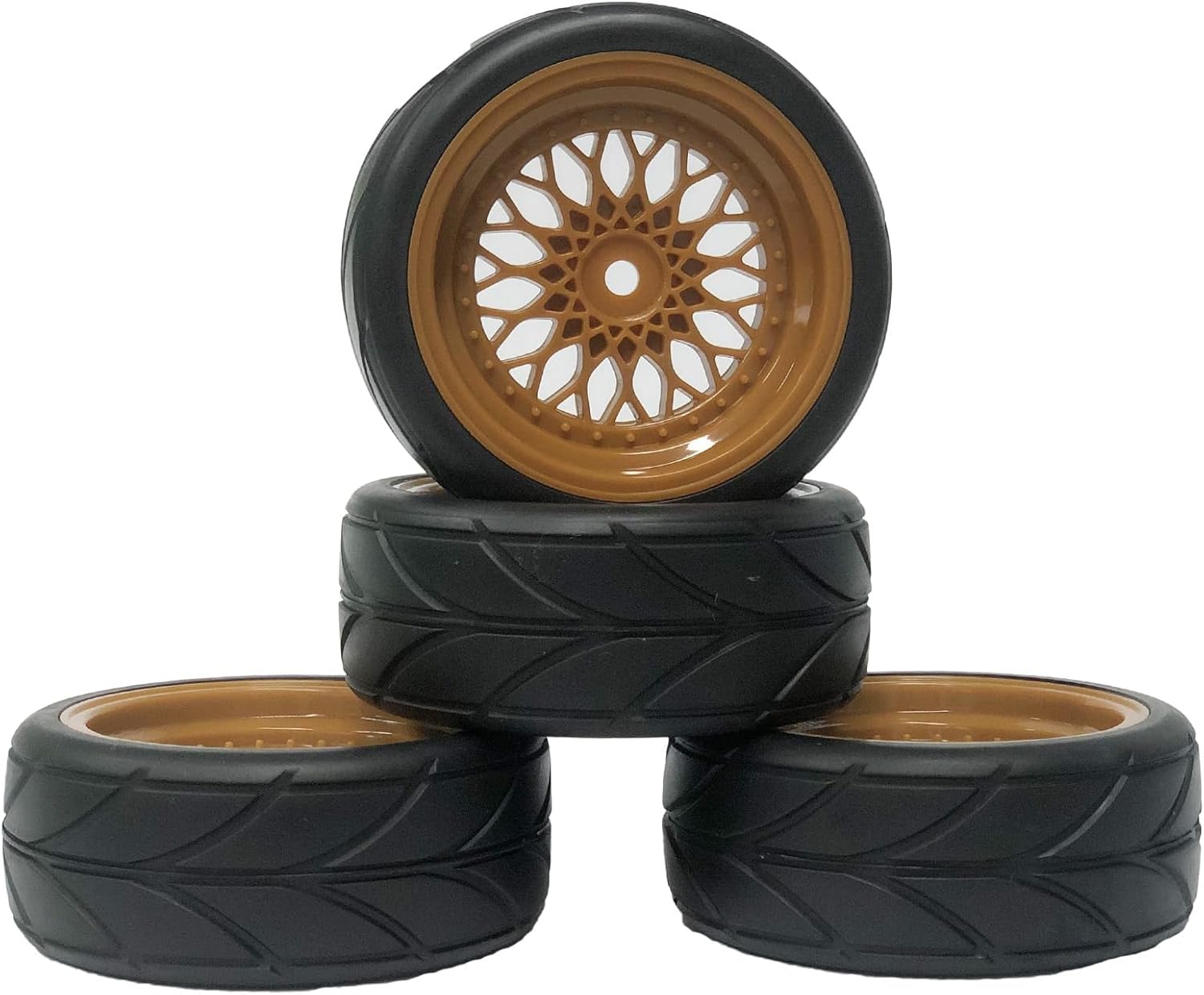 Amazon.com: LAFEINA 64mm Rubber Tires & 12mm Hex Plastic Wheel Rims for ...
