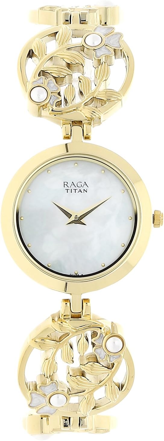 Titan Raga Aurora Analog Off-White Dial Women's Watch-NQ2540YM05 ...