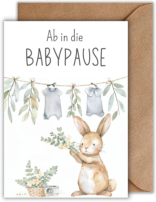 WBdesignz Mutterschutz Karte mit Umschlag - schöne Glückwunschkarte zur ...