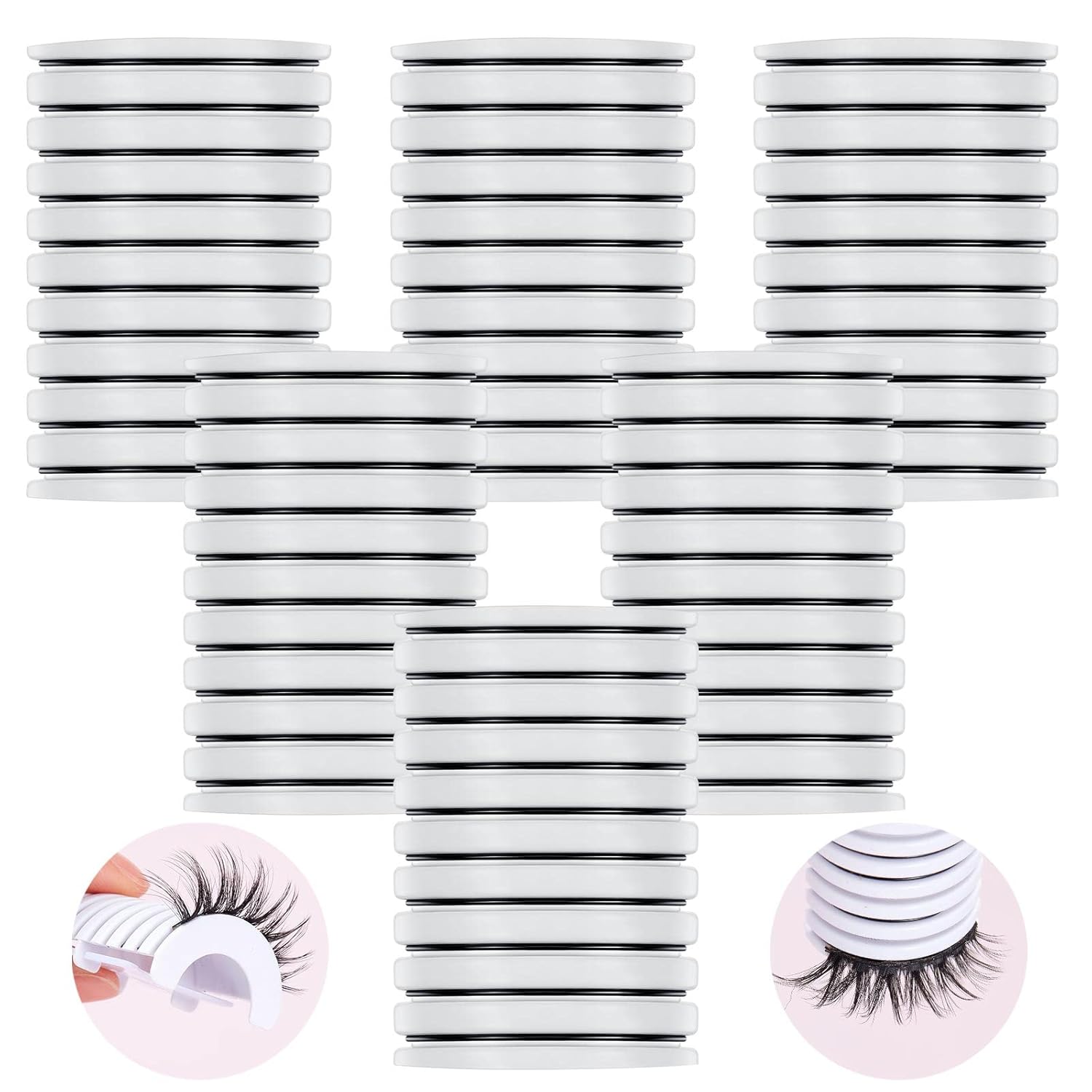 Amazon.com: 60 Pieces Self Adhesive Lashes Strips for Fake Eyelashes ...