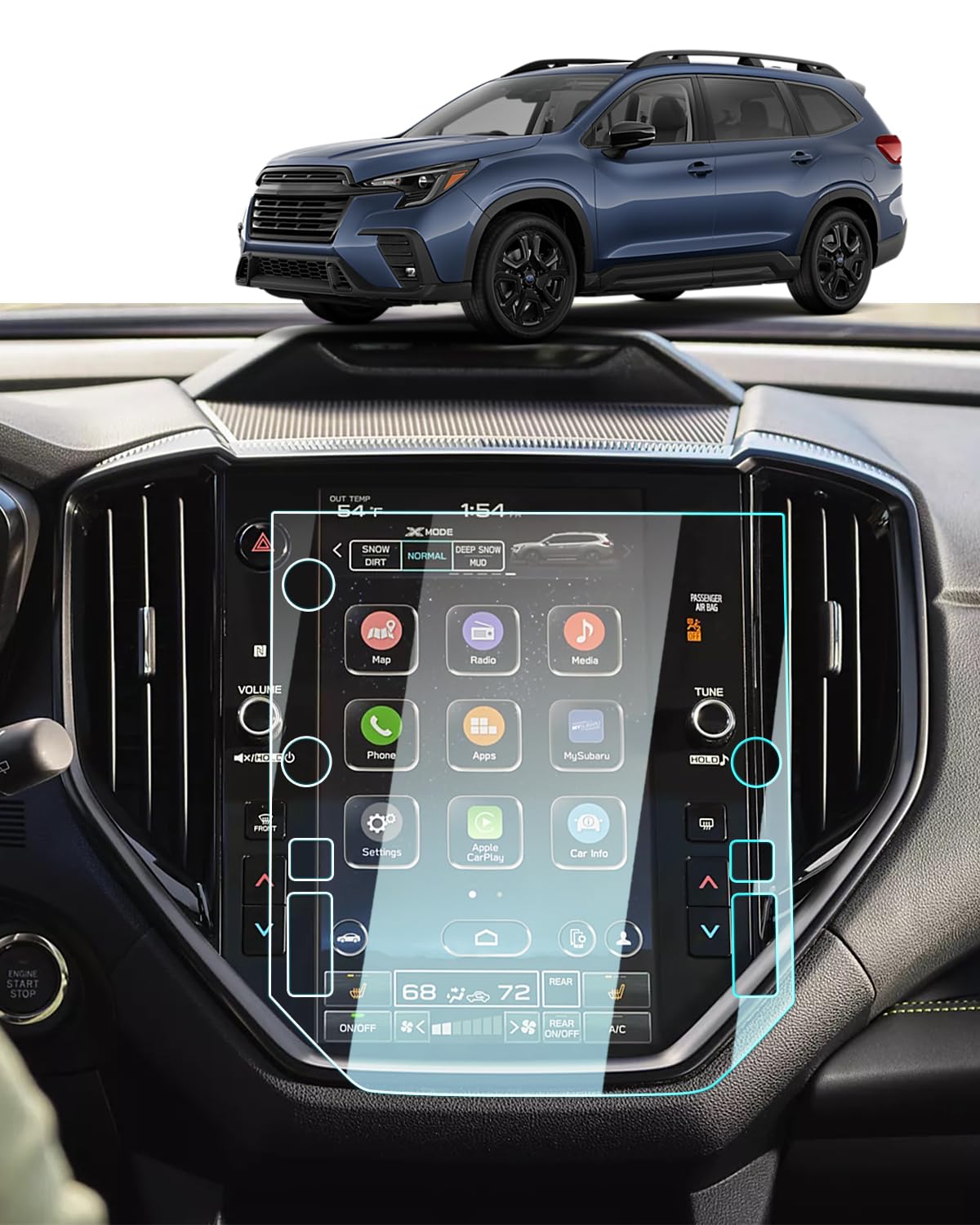 BIXUAN 2 Pack Tempered Glass Screen Protector for 2023-2025 Subaru ...