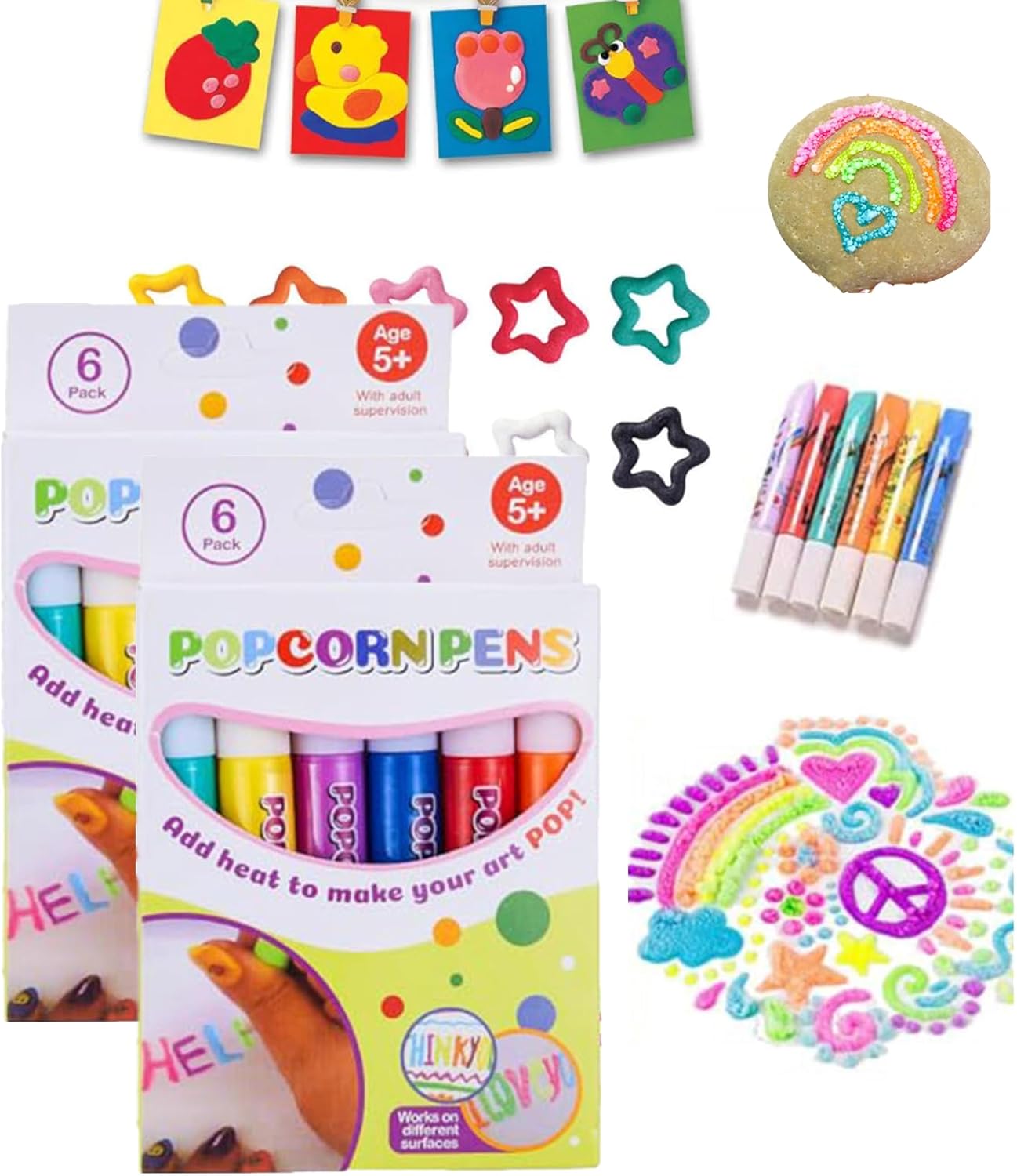 Amazon.com : FchengtaiS DIY Bubble Popcorn Drawing Pens, Magic Puffy ...