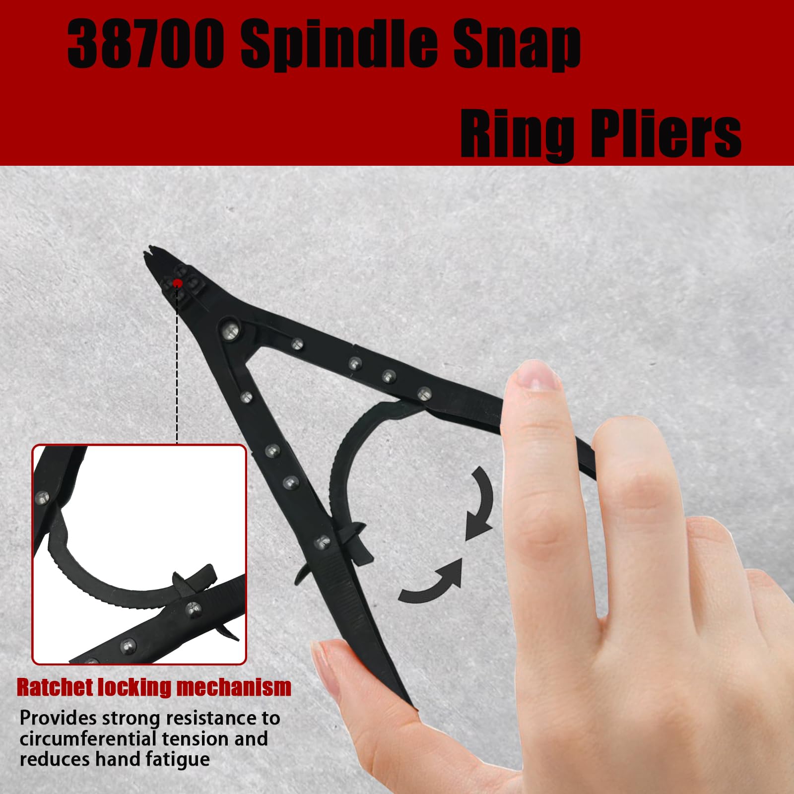 Snapklik.com : 38700 Spindle Snap Ring Pliers, 12in Heavy Duty Internal ...