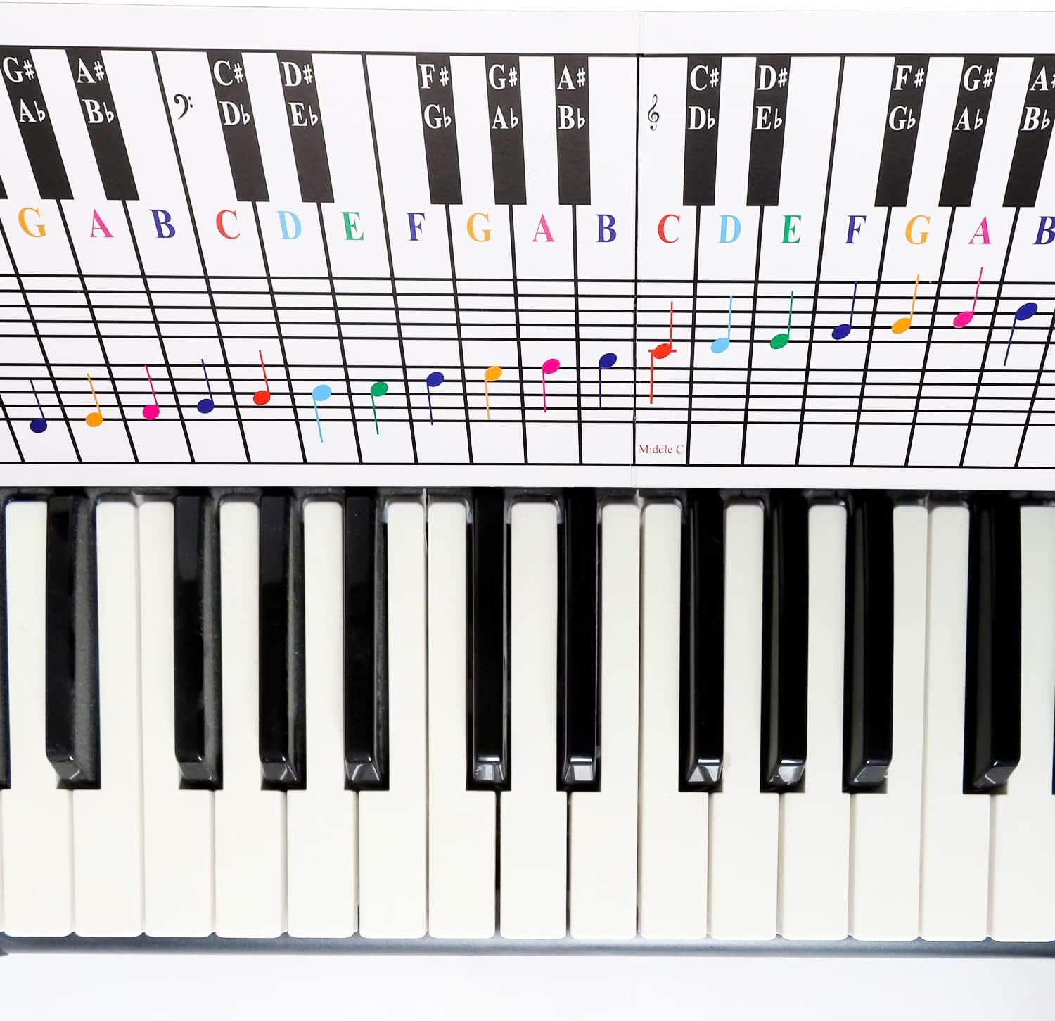 Amazon.com: Piano and Keyboard Note Chart, Use Behind Keys Practice ...
