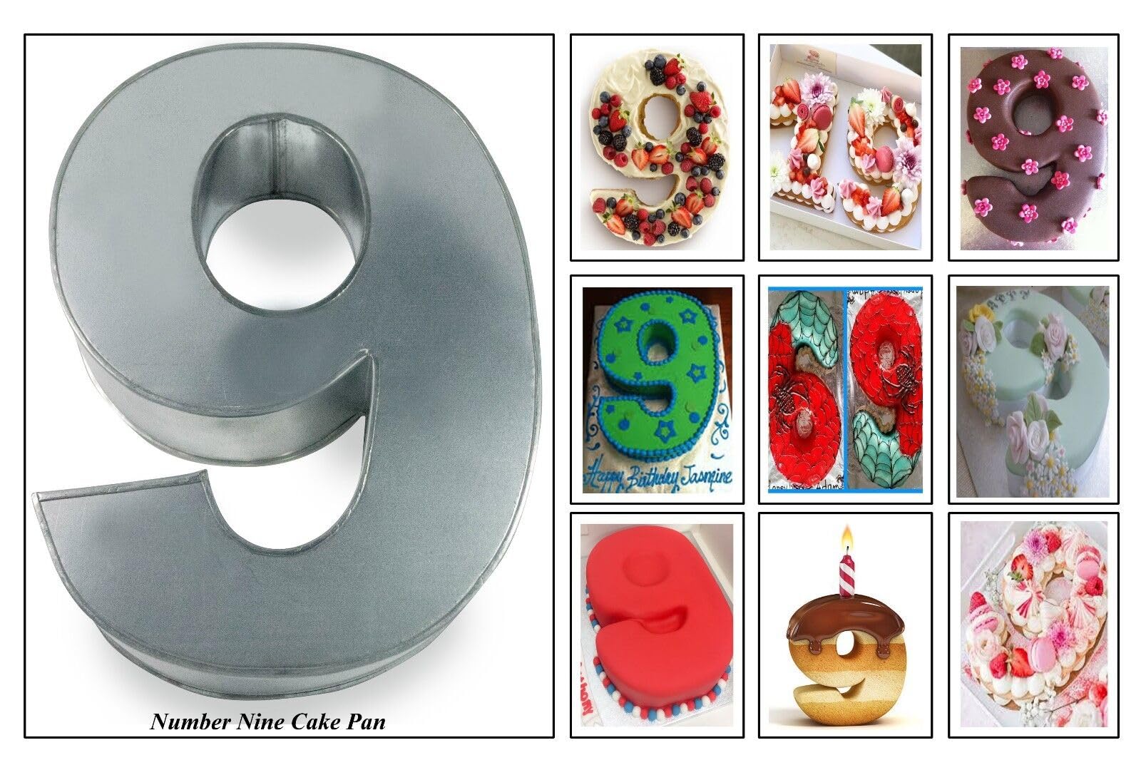Amazon.com: EURO TINS Small Number Nine 9 Wedding Birthday Anniversary ...