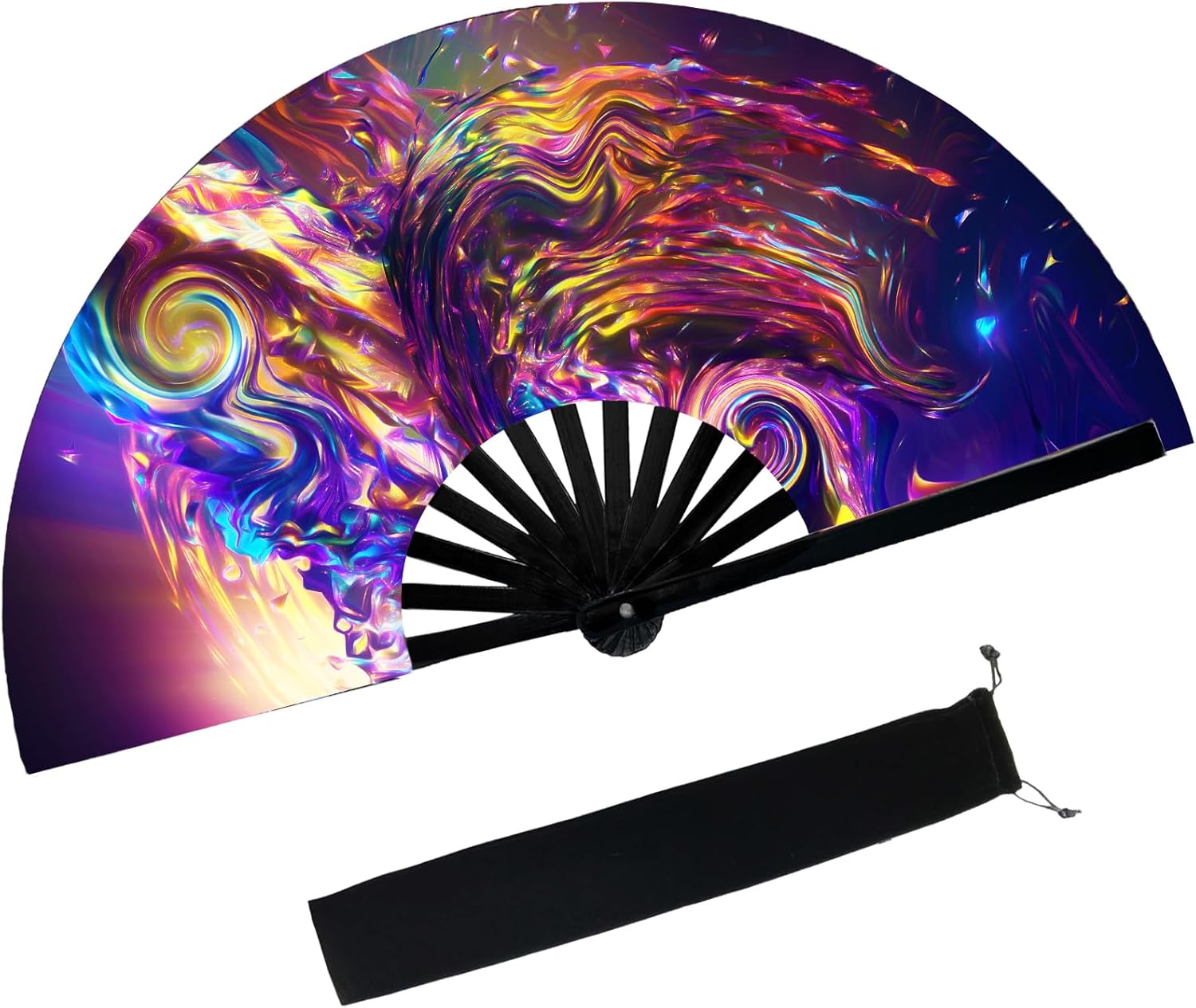 Amazon.com: dmjuncong Large Folding Hand Rave Fan,Clack Handheld Fan ...