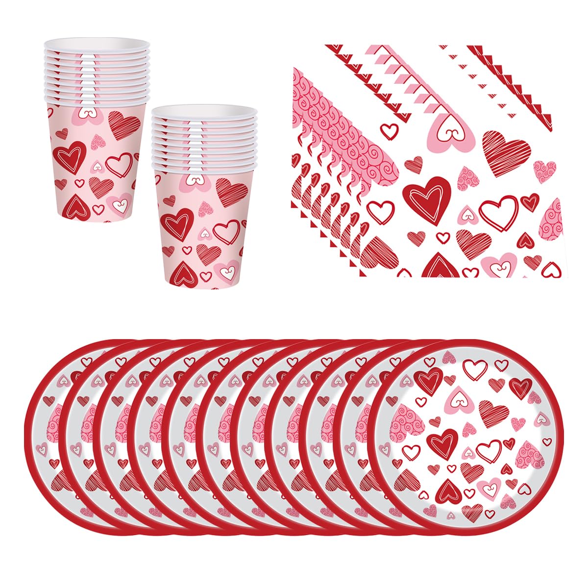 BlinBlin Valentine's Day Tableware Set, Dear Party Dinnerware Plates ...