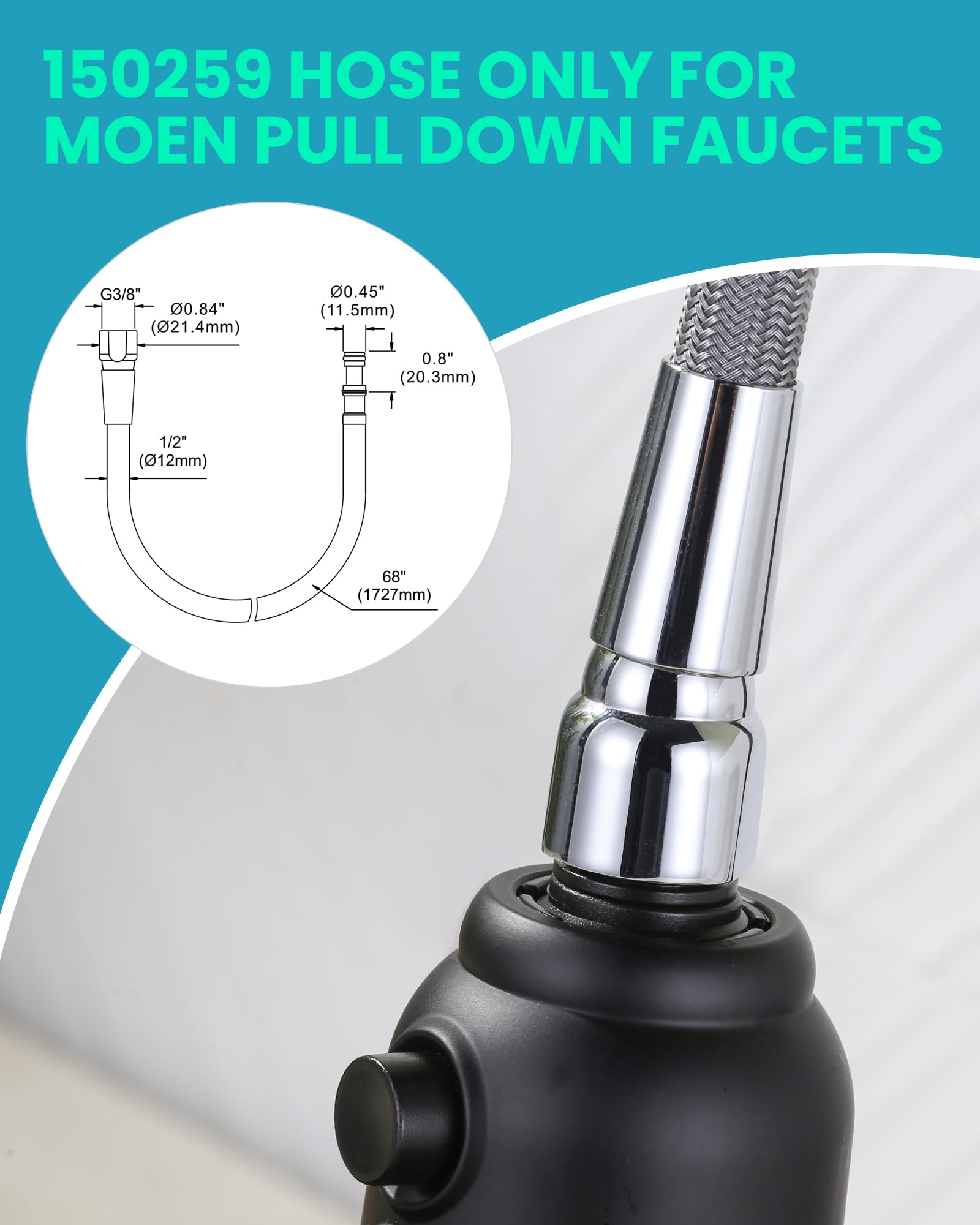 Snapklik.com : Kitchen Faucet Hose Replacement Part: 150259 Replacement ...