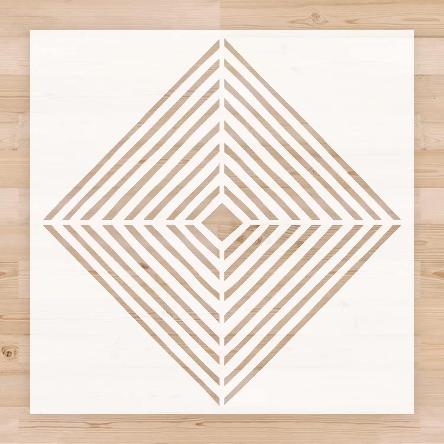 Amazon.com: CLEMIS- Large Wall and Floor Stencil- Geometric Pattern ...