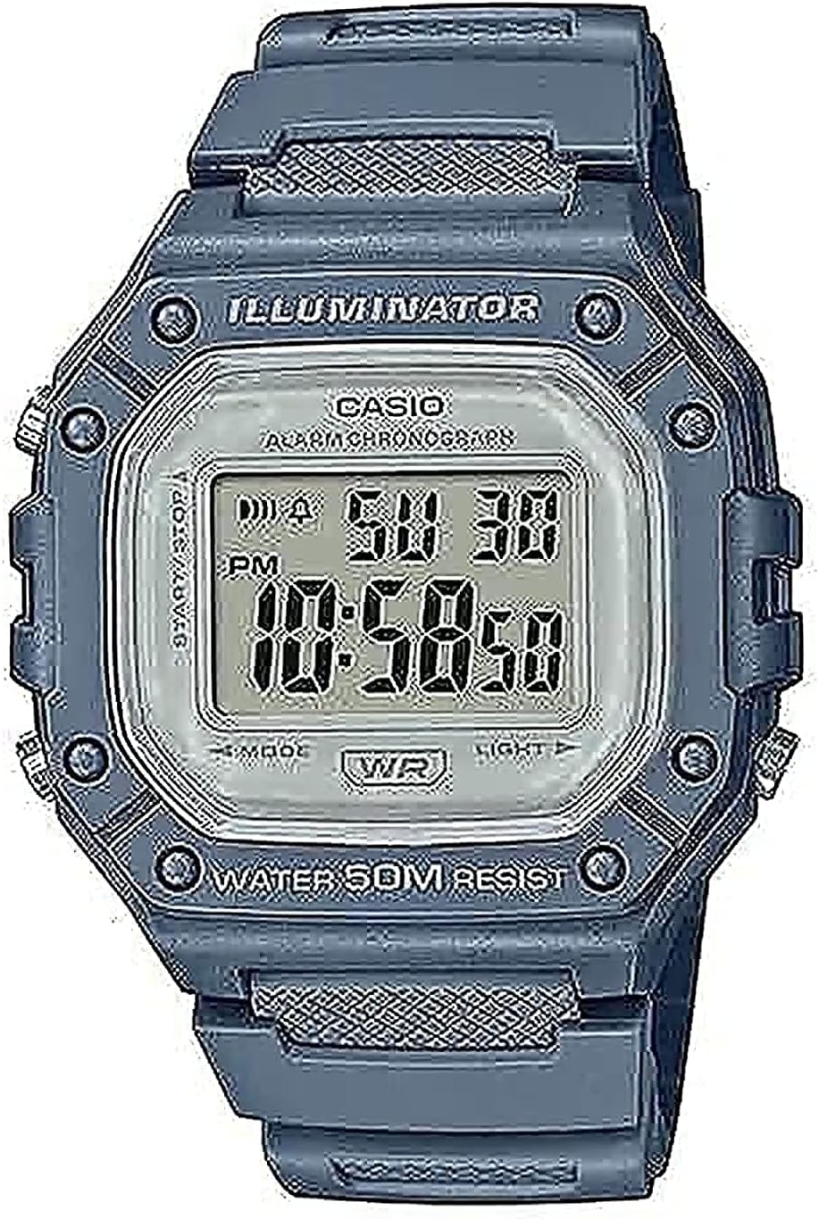 CASIO ILLUMINATOR DIGITAL LED LIGHT W218HC-2A : Amazon.com.au: Clothing ...