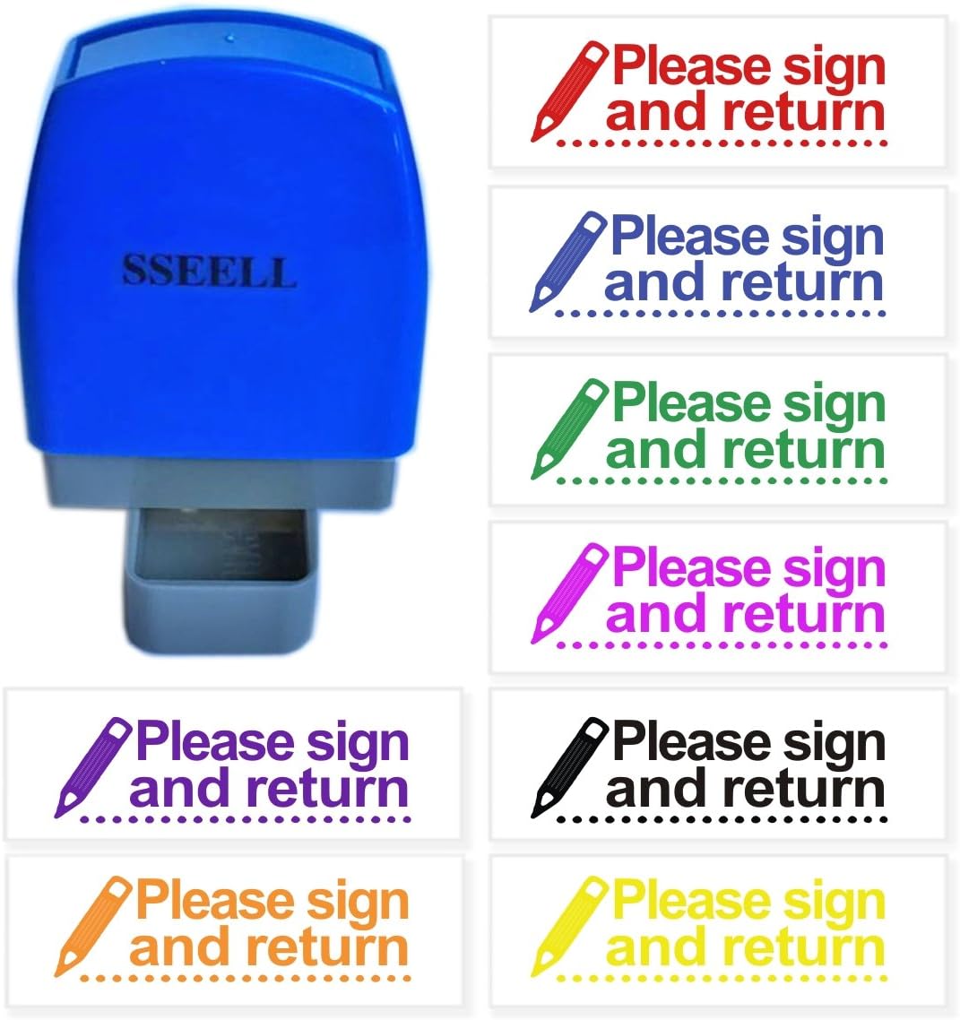 Amazon.com : Toplusesse Please Sign and Return Stamp Self Inking Rubber ...