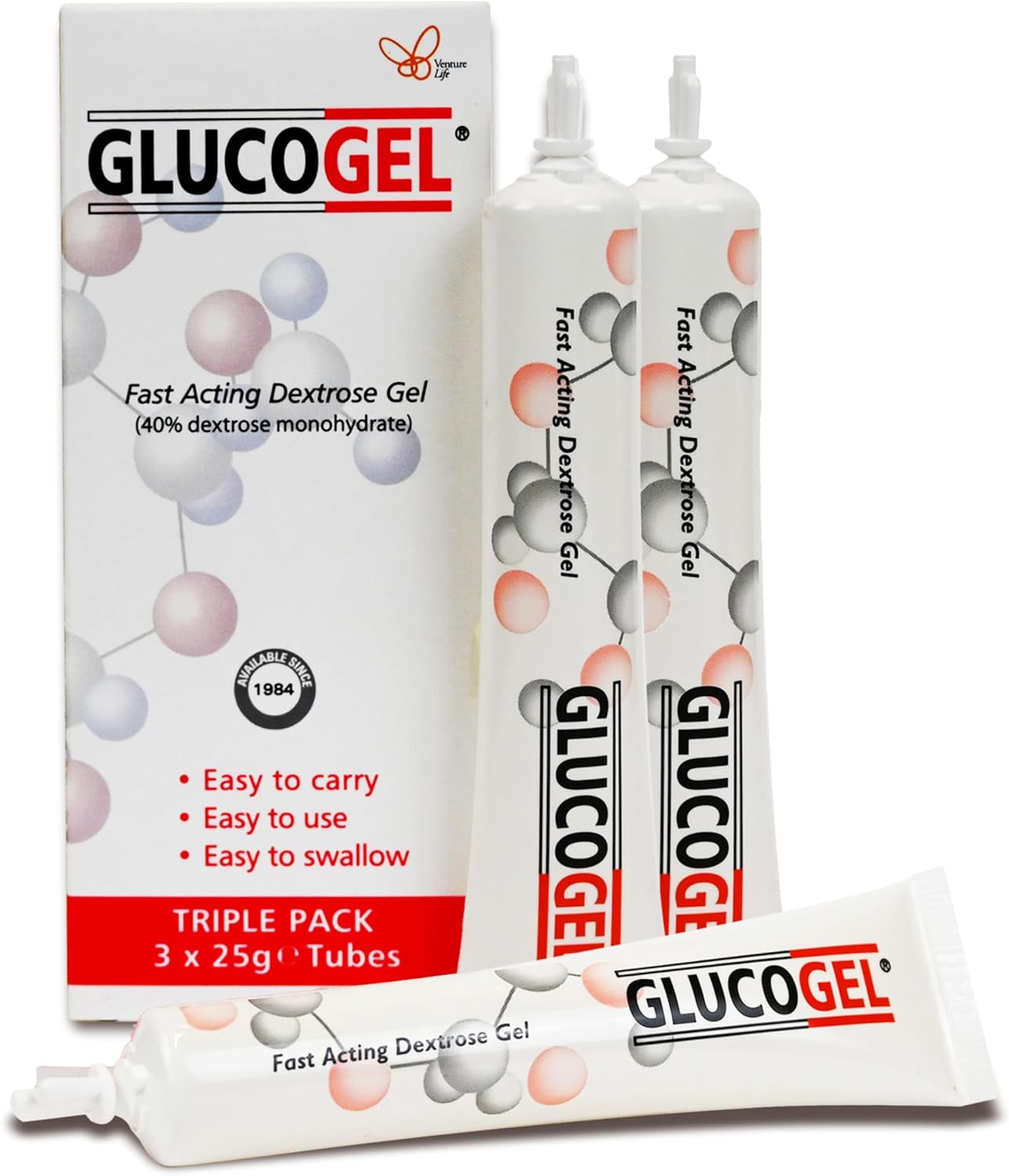 GlucoGel Fast Acting Glucose Energy Gel and Running Gel for Active ...