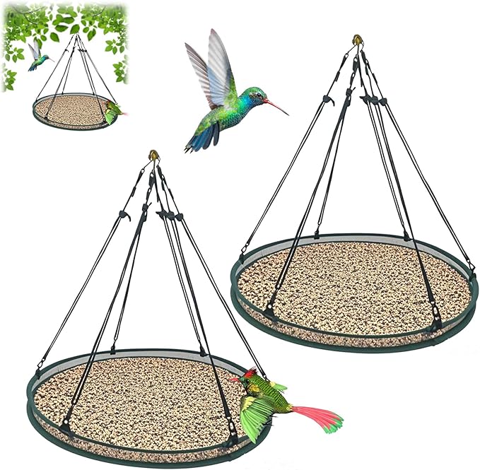 Amazon.com : Universal Wild Bird Seed Catcher Hanging Hoop Platform ...