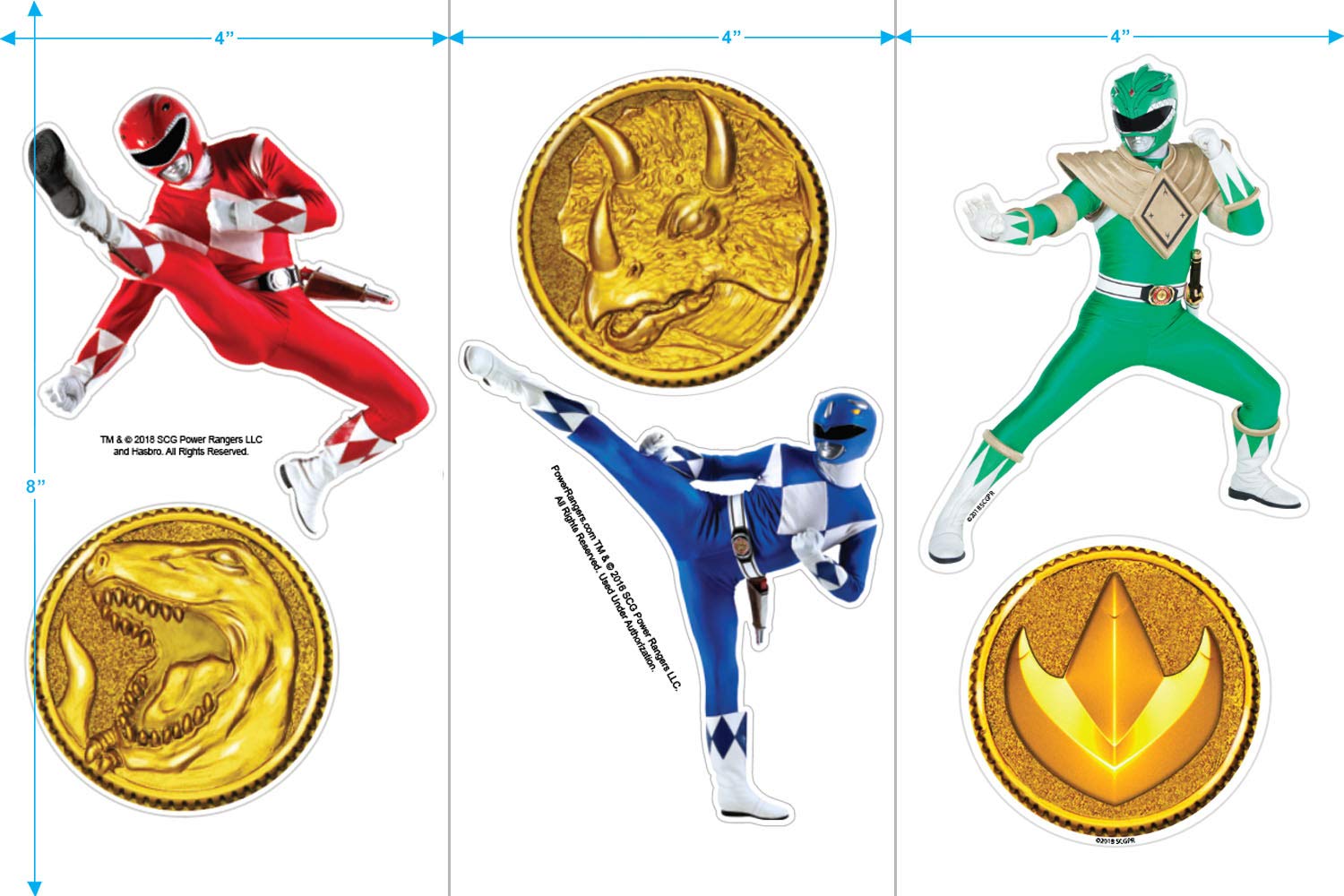 Buy Popfunk Power Rangers Collectible Stickers with Red, Blue and Green ...