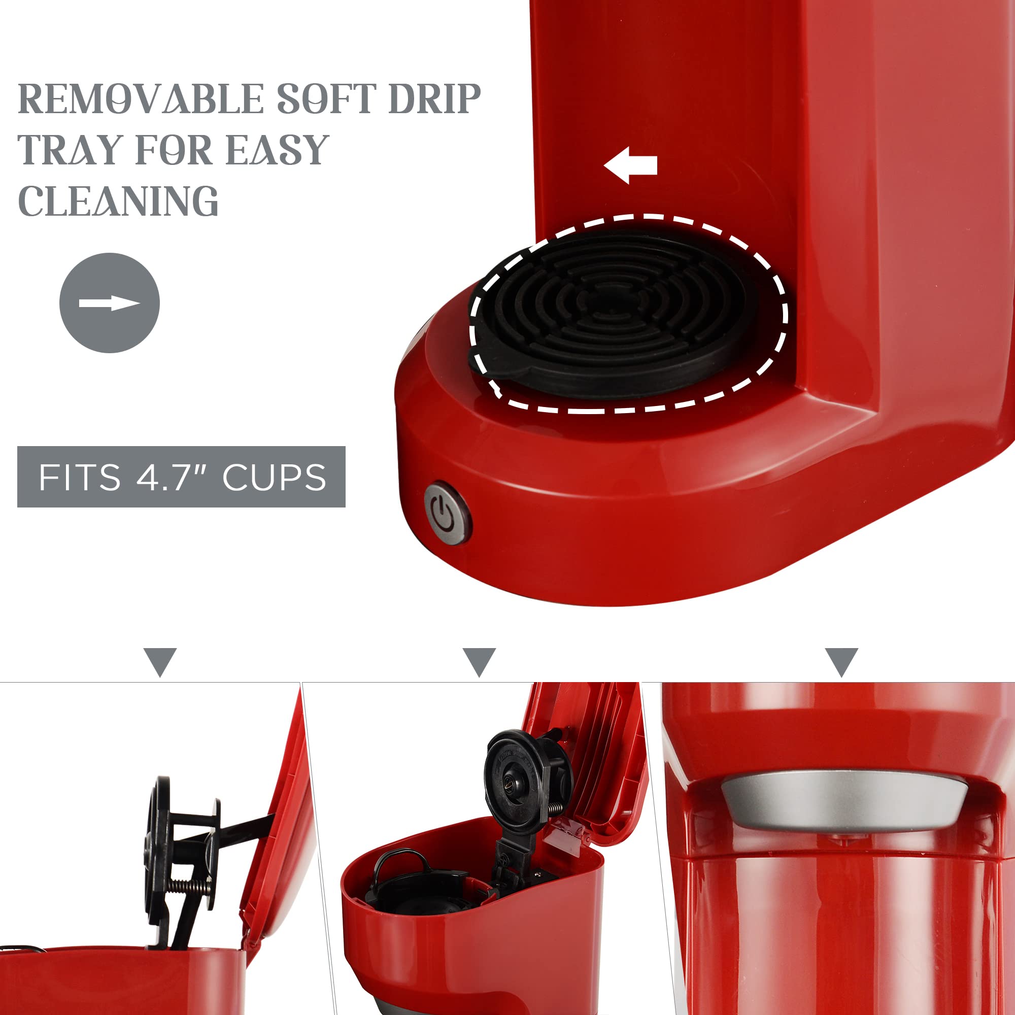 Snapklik.com : Single Serve Coffee Maker For Single Cup Pods & Ground Coffee, 2 In 1 One Serve ...