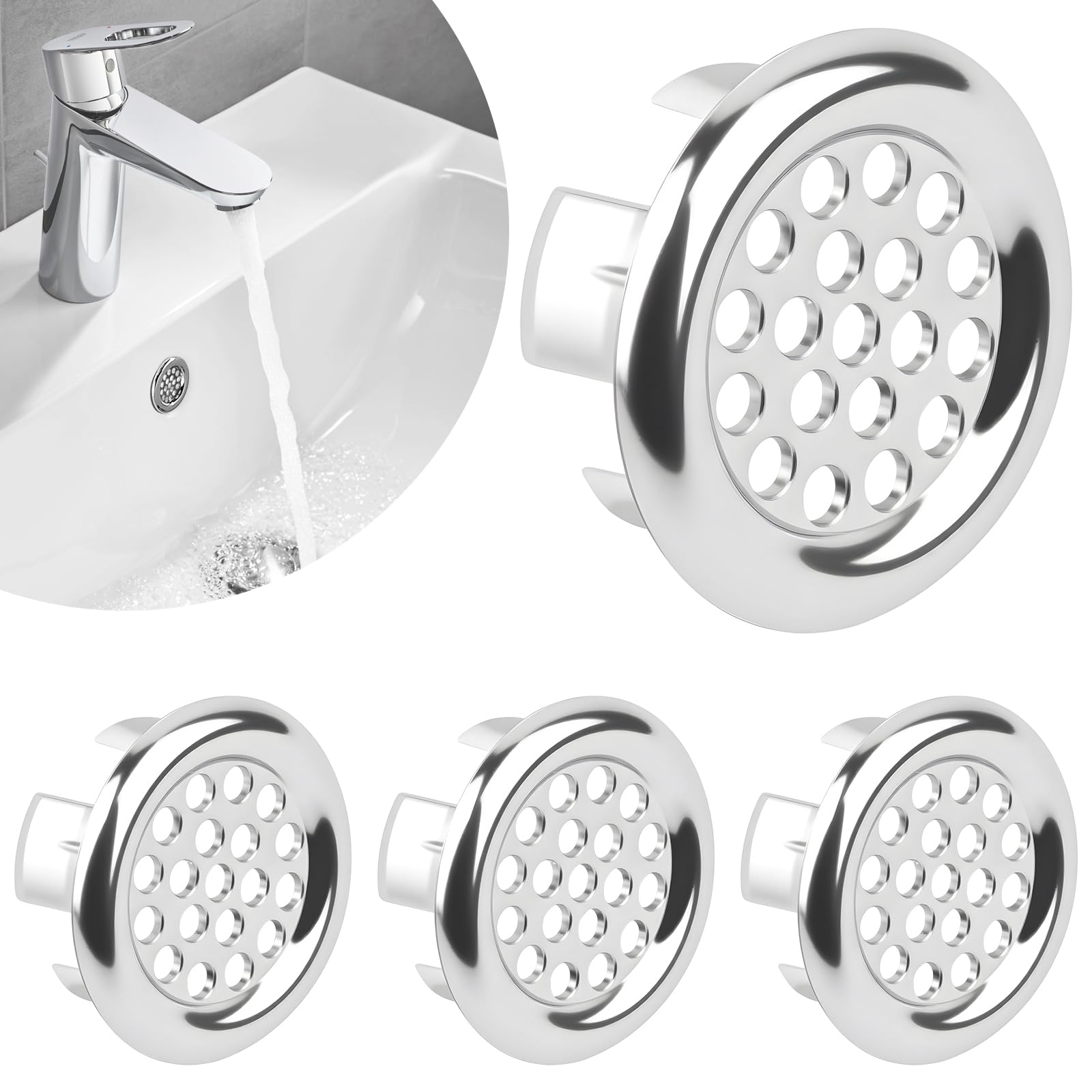 Snapklik.com : 4PCS Bathroom Sink Overflow Ring & Vanity Sink Overflow ...