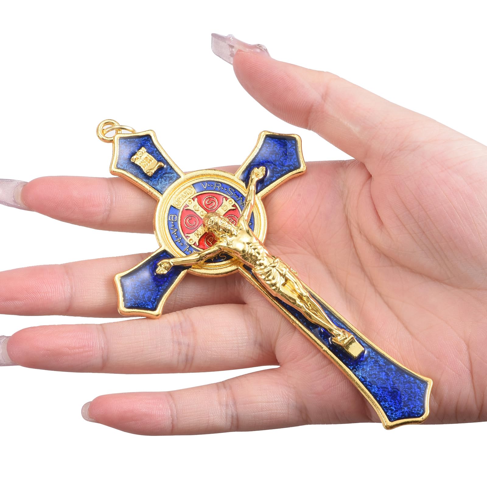 Amazon.com: WenRity 4.7 Inch Gold Medalla De San Benito Crucifix Wall ...