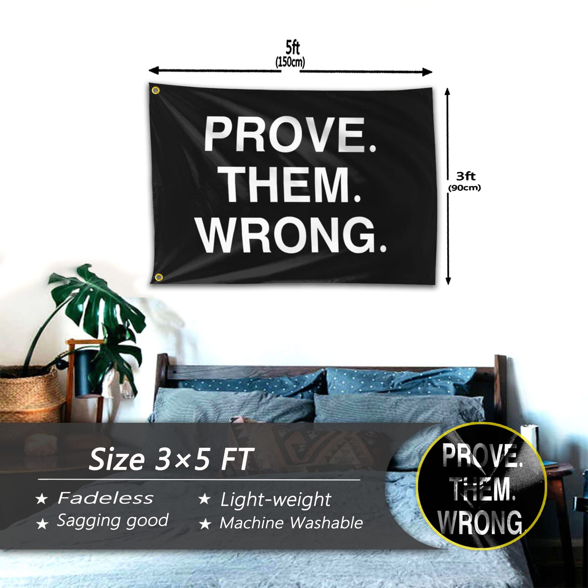 Snapklik.com : Prove Them Wrong Flag 3x5 Ft Motivational Flag Fitness ...