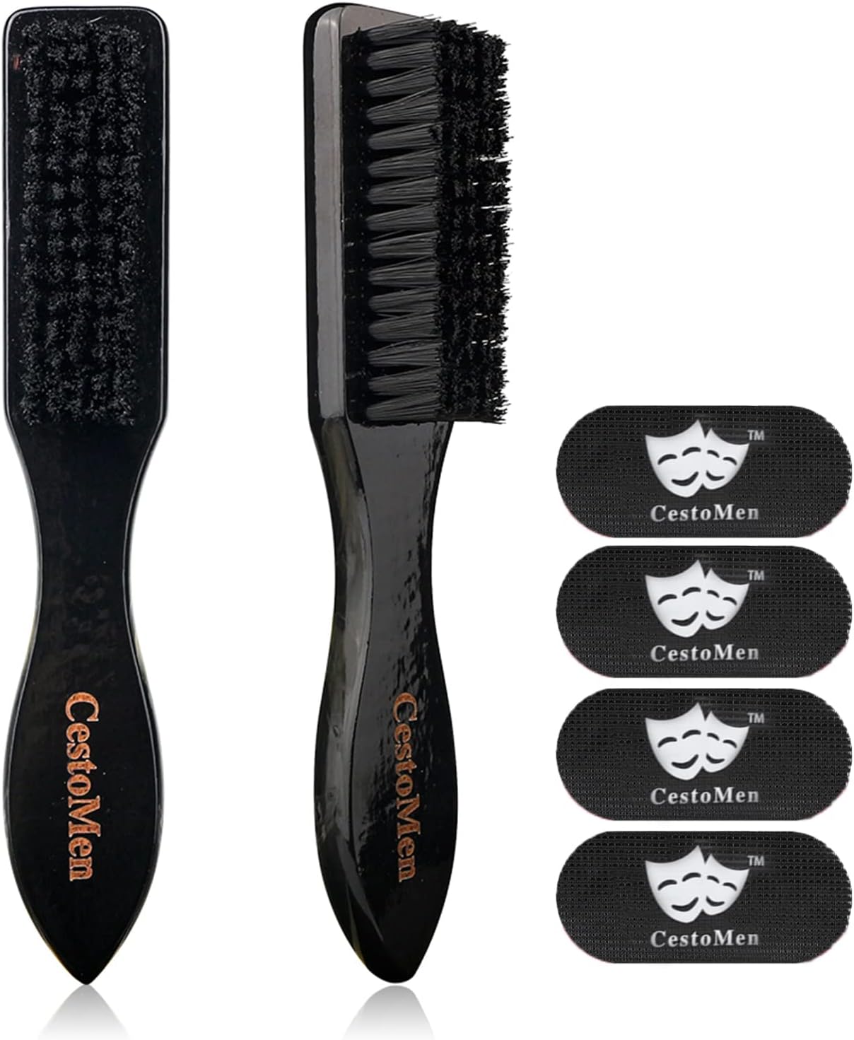 Amazon.com : 2 Pieces Barber Fade Brush Men Beard Brush Neck Duster ...