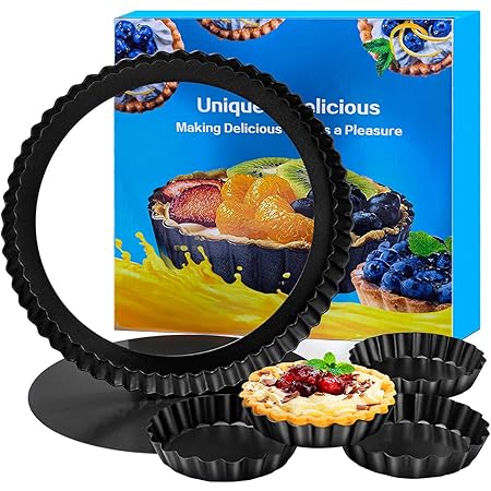 Amazon.com: 9 Inch and 4 Inch Tart Pan with Removable Bottom, 2 PCS 9 ...