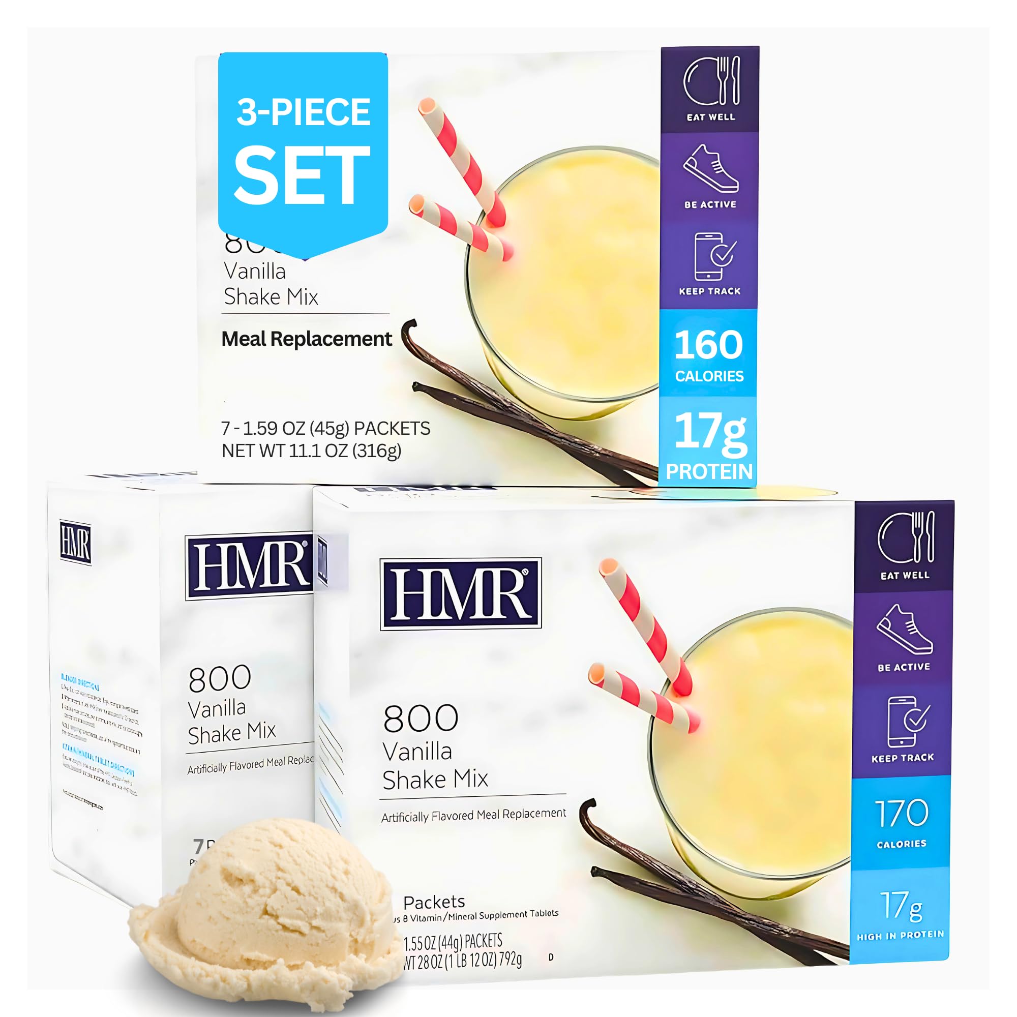 Amazon.com: 3-Pack HMR 800 Shake Meal Replacement Mix | Vanilla Shake ...