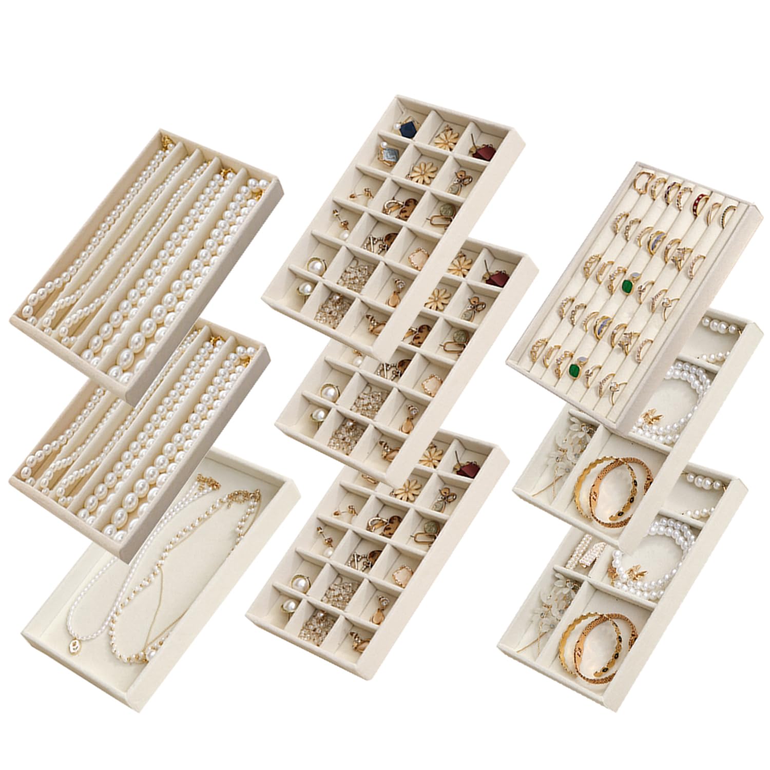 Amazon.com: SPAKOWN Jewelry Drawer Organizer Inserts Set of 9, Jewelry ...