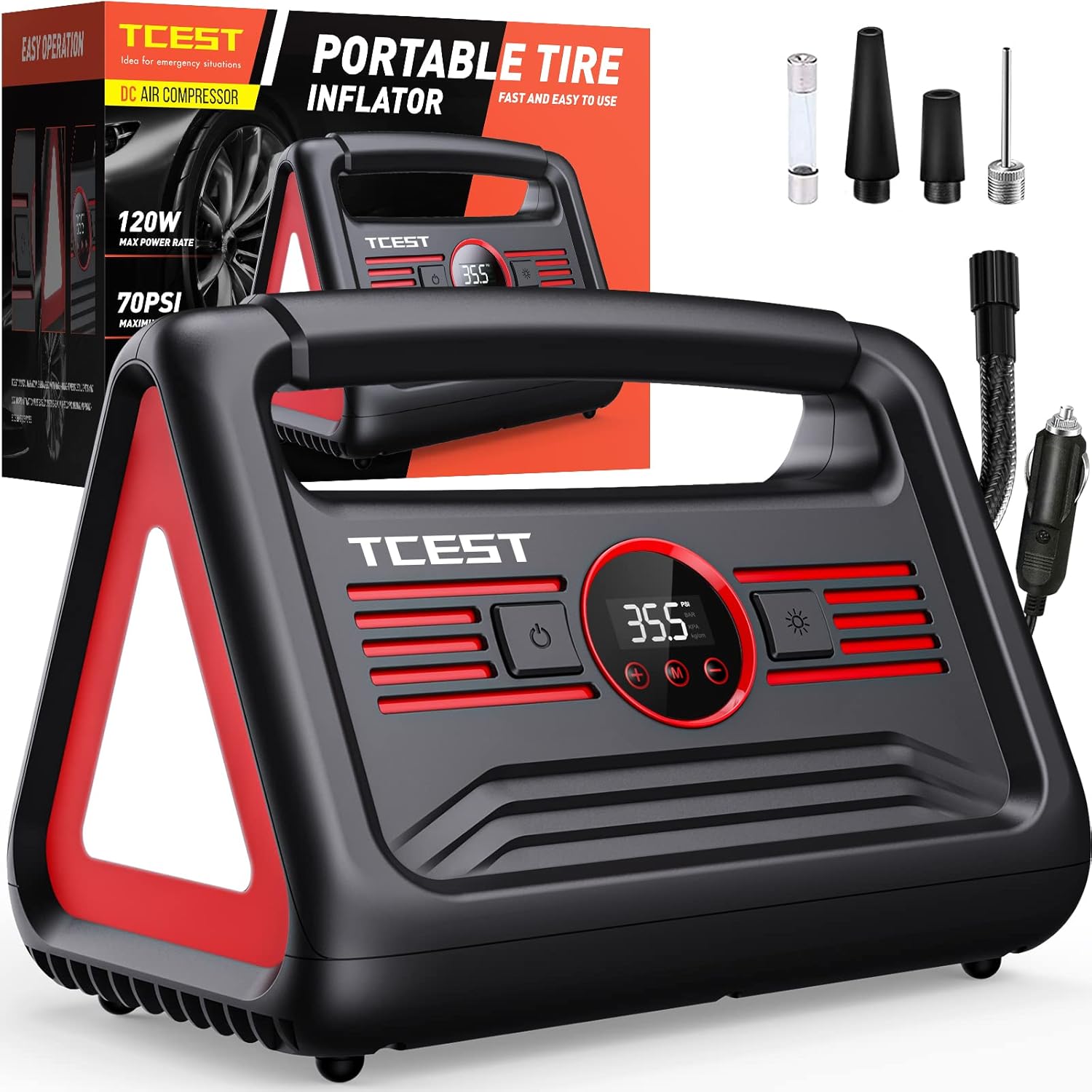 Amazon.com: Tire Inflator Portable Air Compressor Air Pump for Car ...